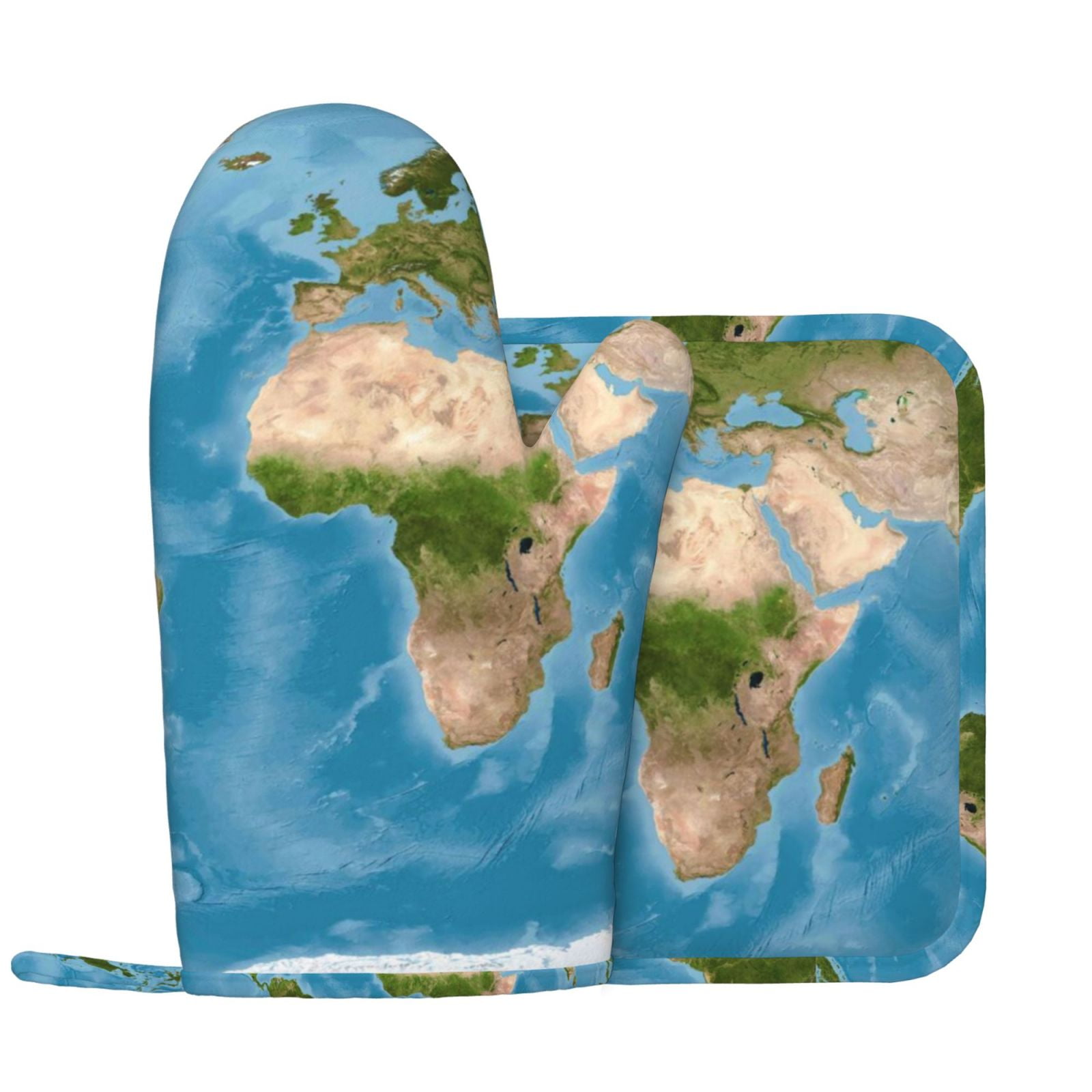 Disketp Earth View World Map Oven Mitts And Potholders Bbq Gloves-Oven ...