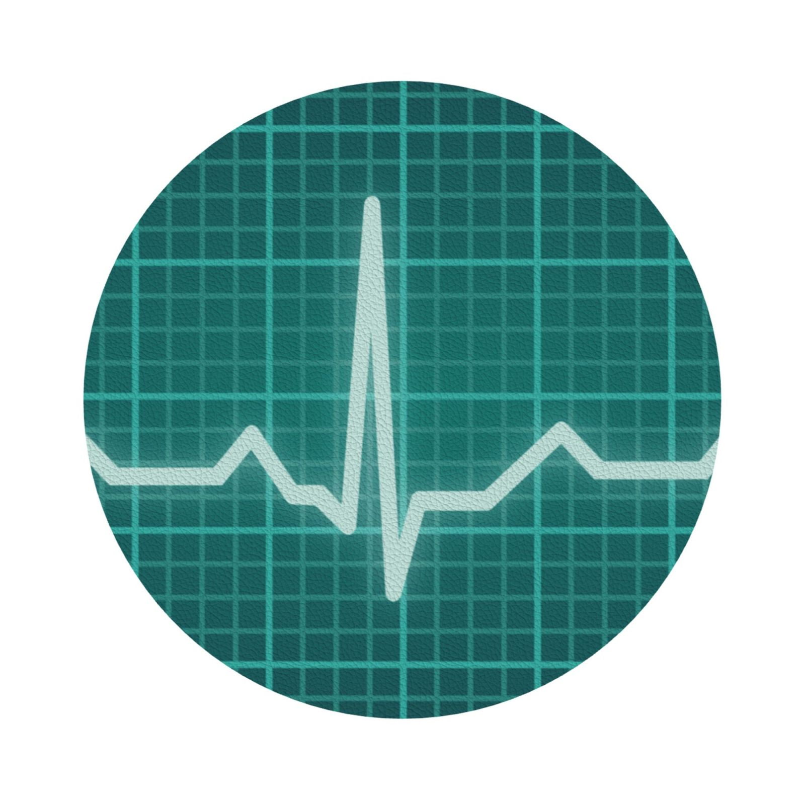 Disketp Ecg Wave Funny Coasters,6 Pcs Leather Coasters With Holder ...