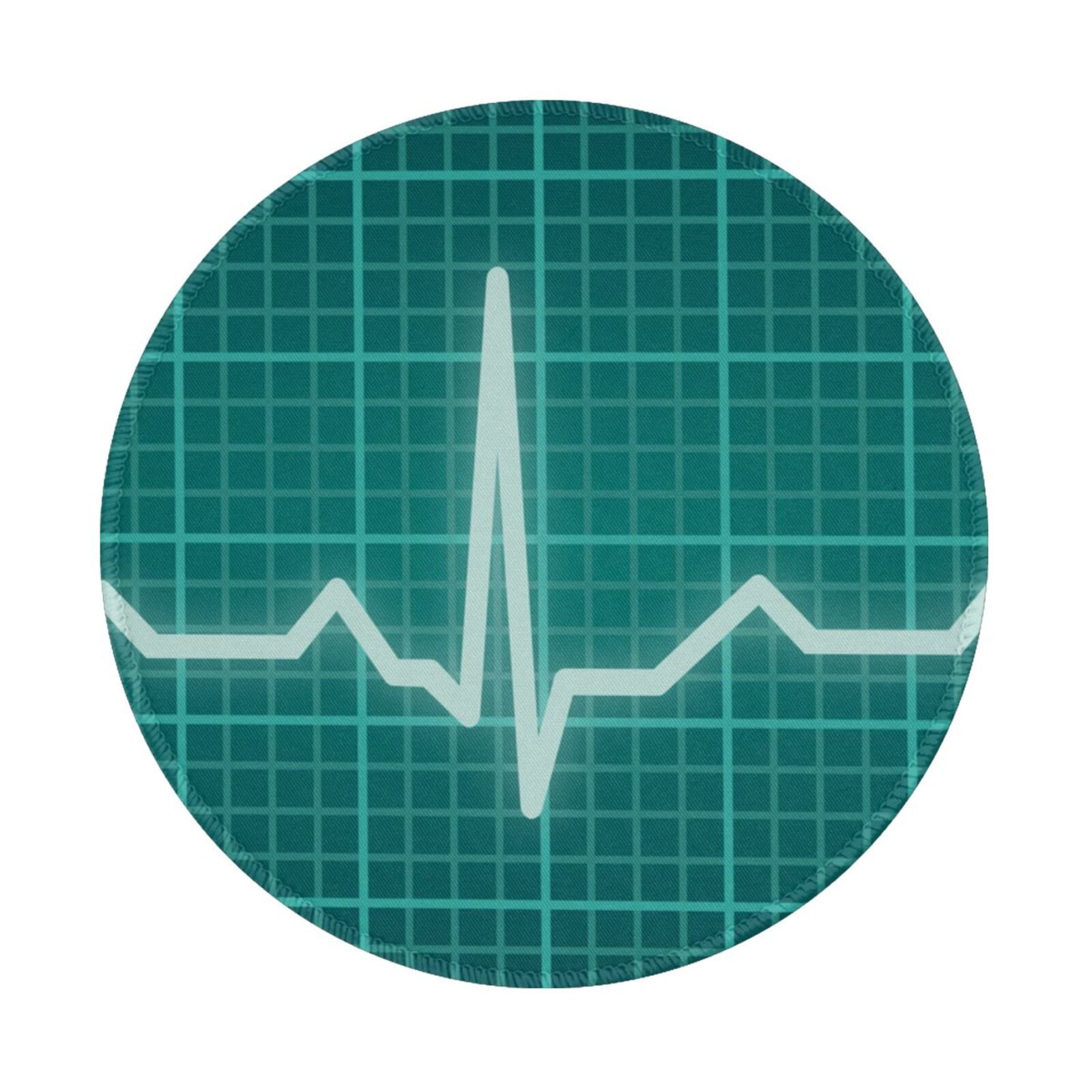 Disketp Ecg Wave Small Mouse Pad 7.9x7.9 Inches,Washable Round Mousepad ...