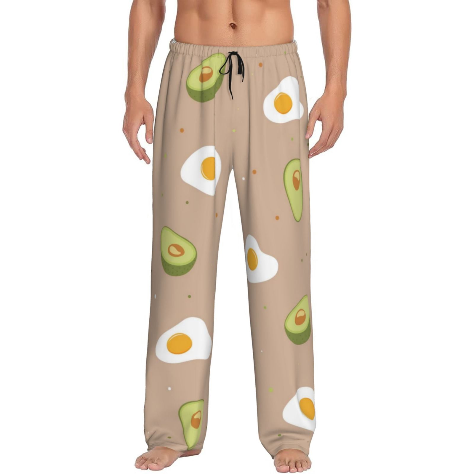 Disketp Egg And Avocado Men'S Pajama Pants - Ultra Soft Fleece Sleep ...
