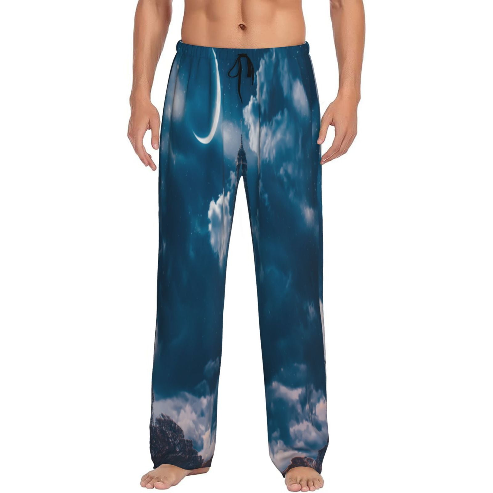Disketp Eiffel Tower At Night Men'S Pajama Pants - Ultra Soft Fleece ...