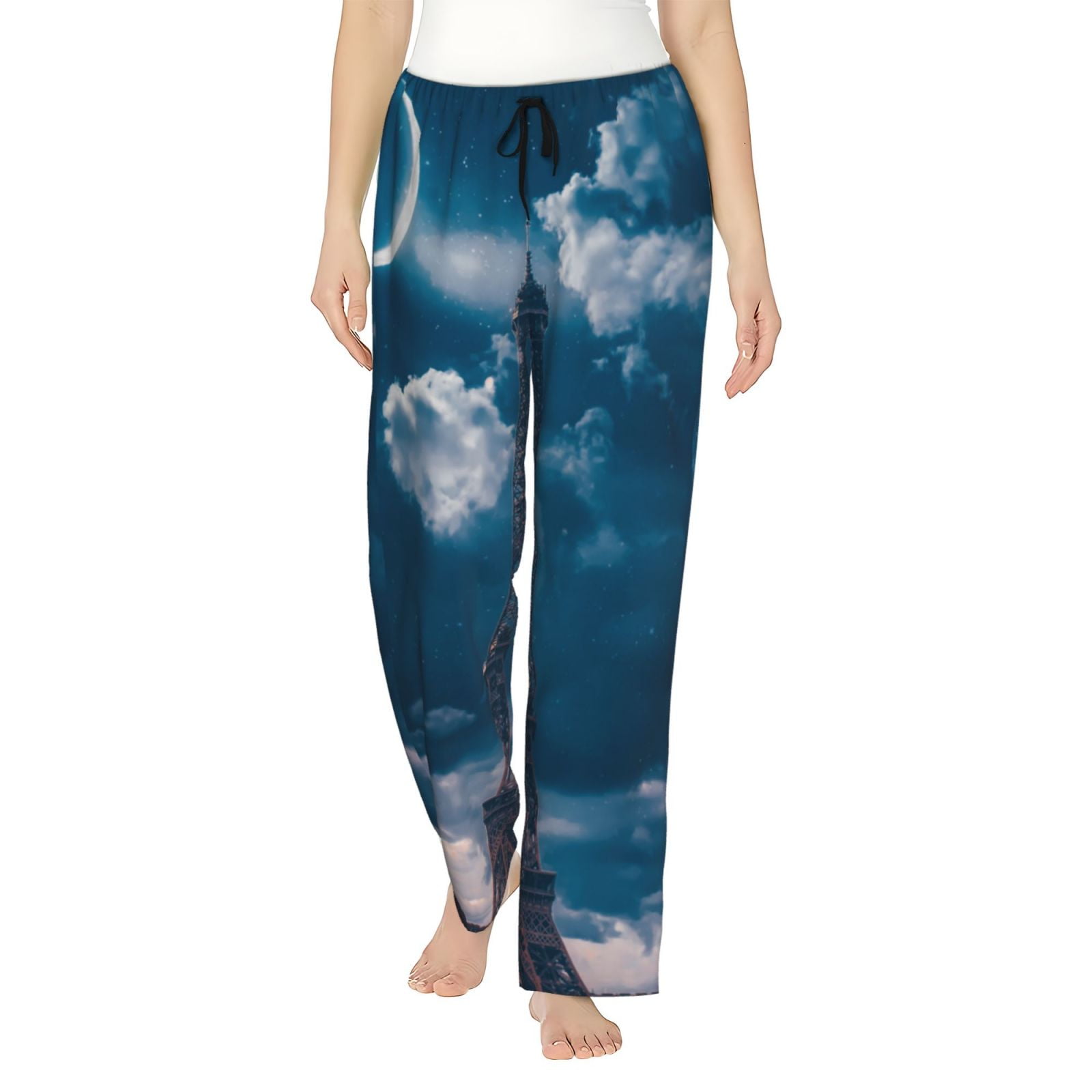 Disketp Eiffel Tower At Night Print Women'S Comfy Pajama Pants Casual ...