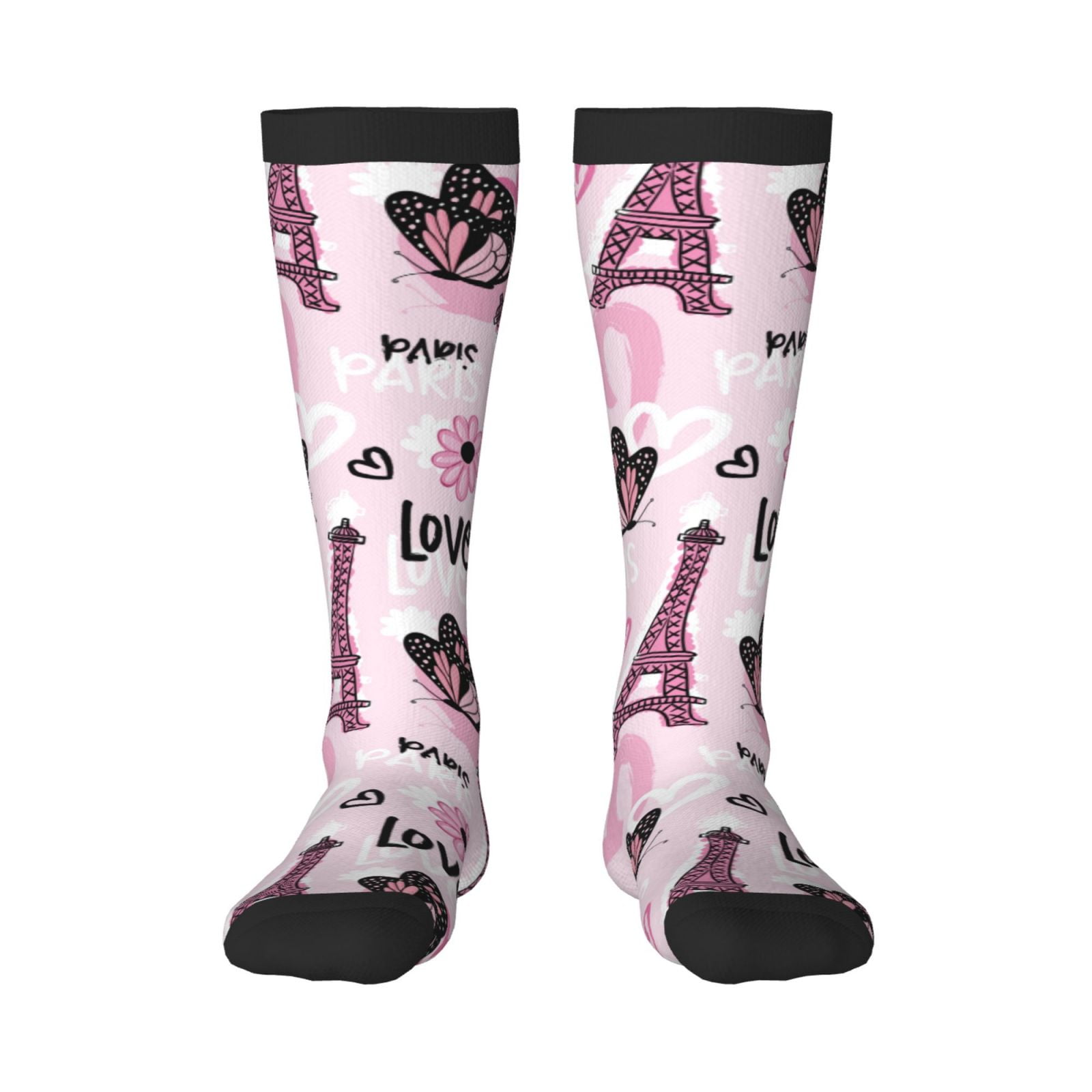 Disketp Eiffel Tower and Butterflies Print Unisex Contrast Color ...