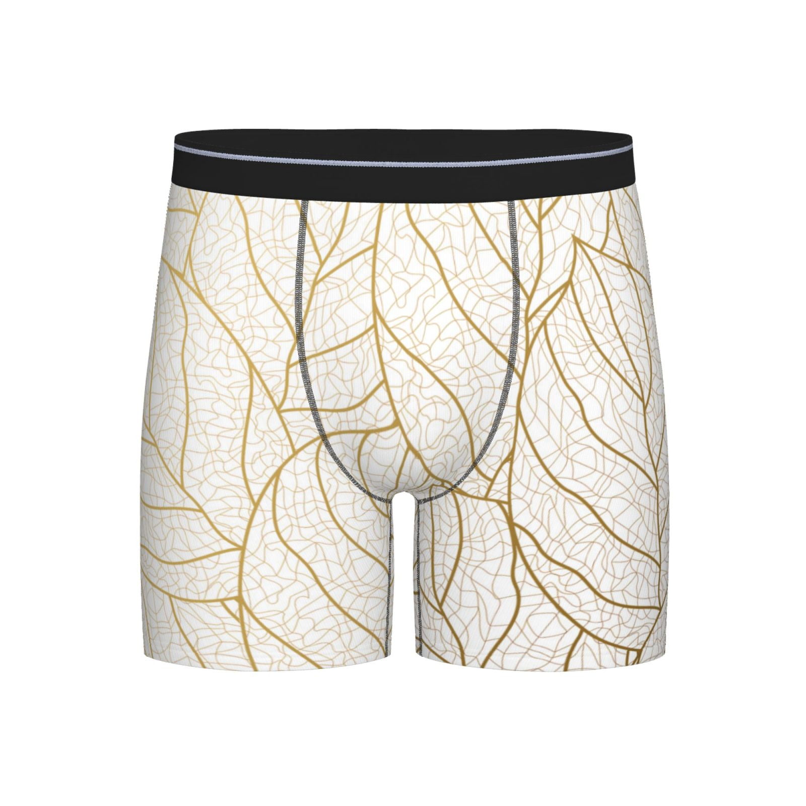 Disketp Elegant Gold Leaf Pattern Men's Boxer Briefs Men’s Underwear ...