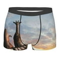 Disketp Elephant Giraffe On A Mountain Top Sunset Men'S Boxer Briefs ...