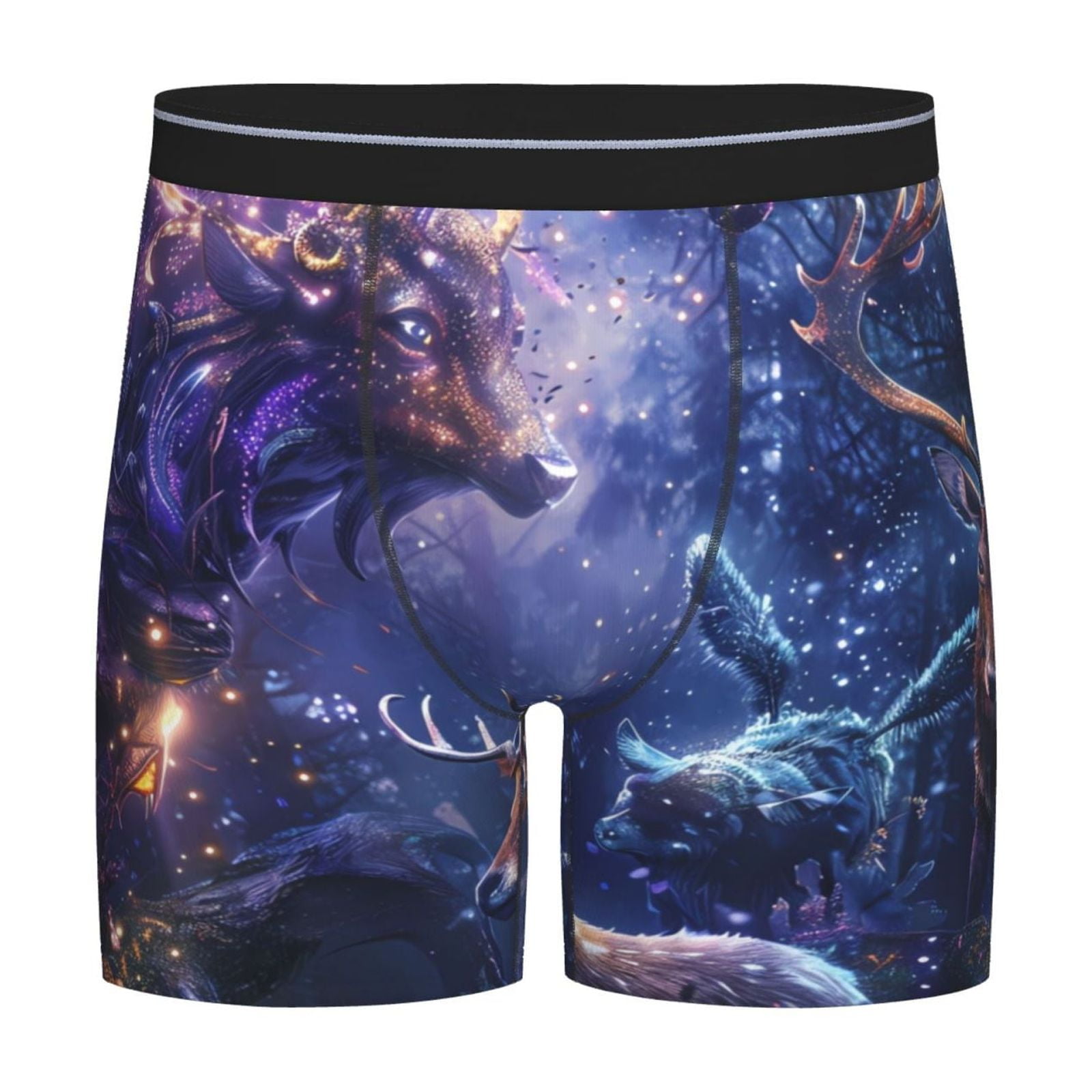 Disketp Enchanted Forest Stag Gathering Men's Boxer Briefs Men’s ...