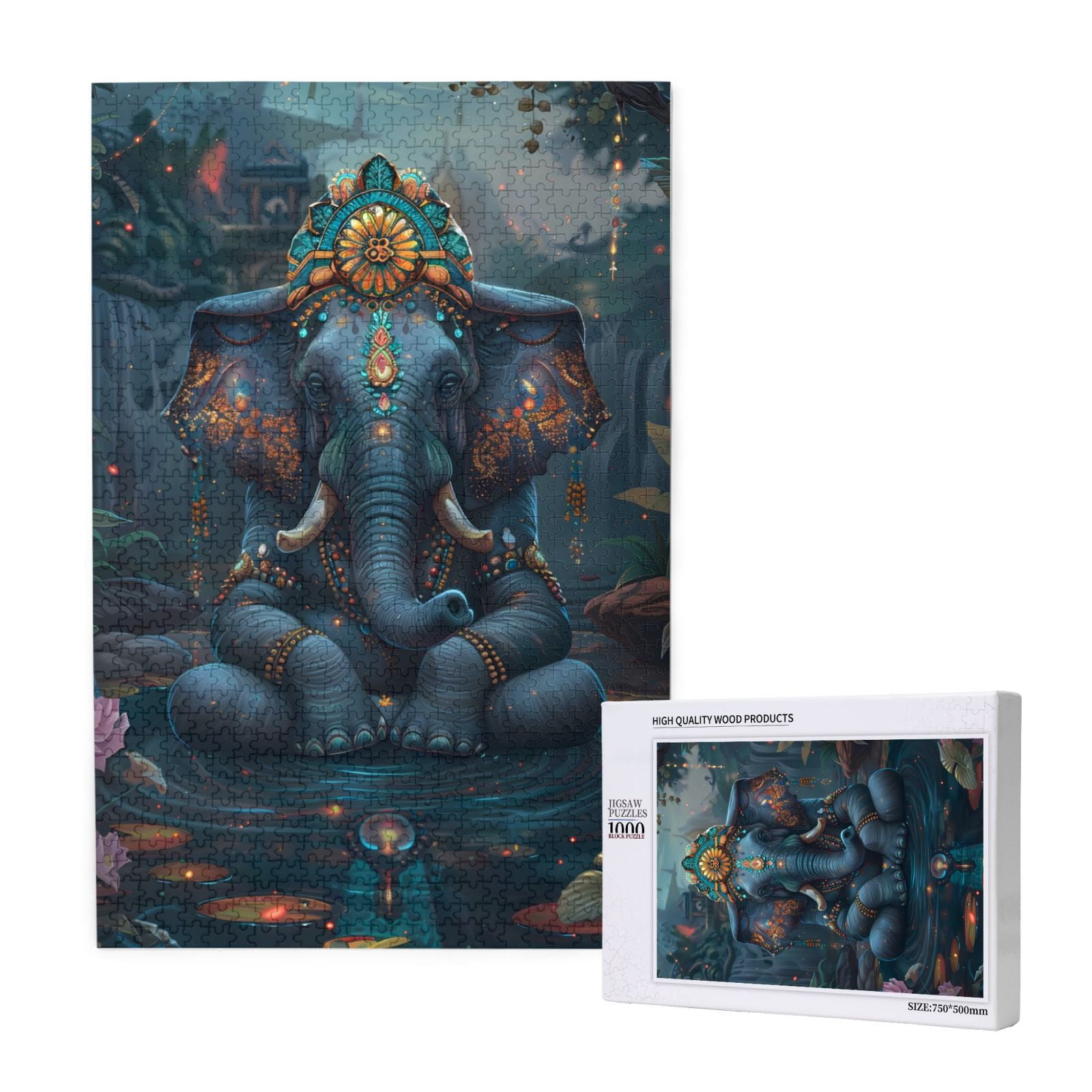 Disketp Exotic Elephant Custom Puzzle Personalized Puzzles 1000 Pieces ...