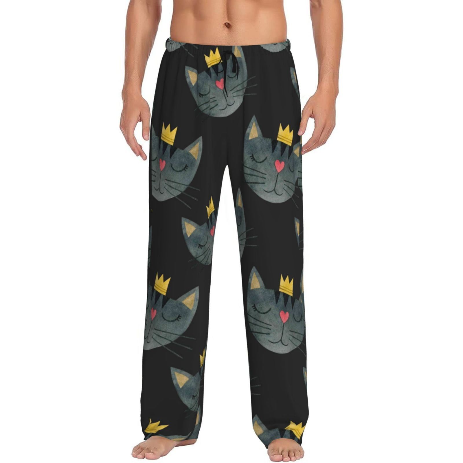 Disketp Faces Of The Cat Men'S Pajama Pants - Ultra Soft Fleece Sleep ...