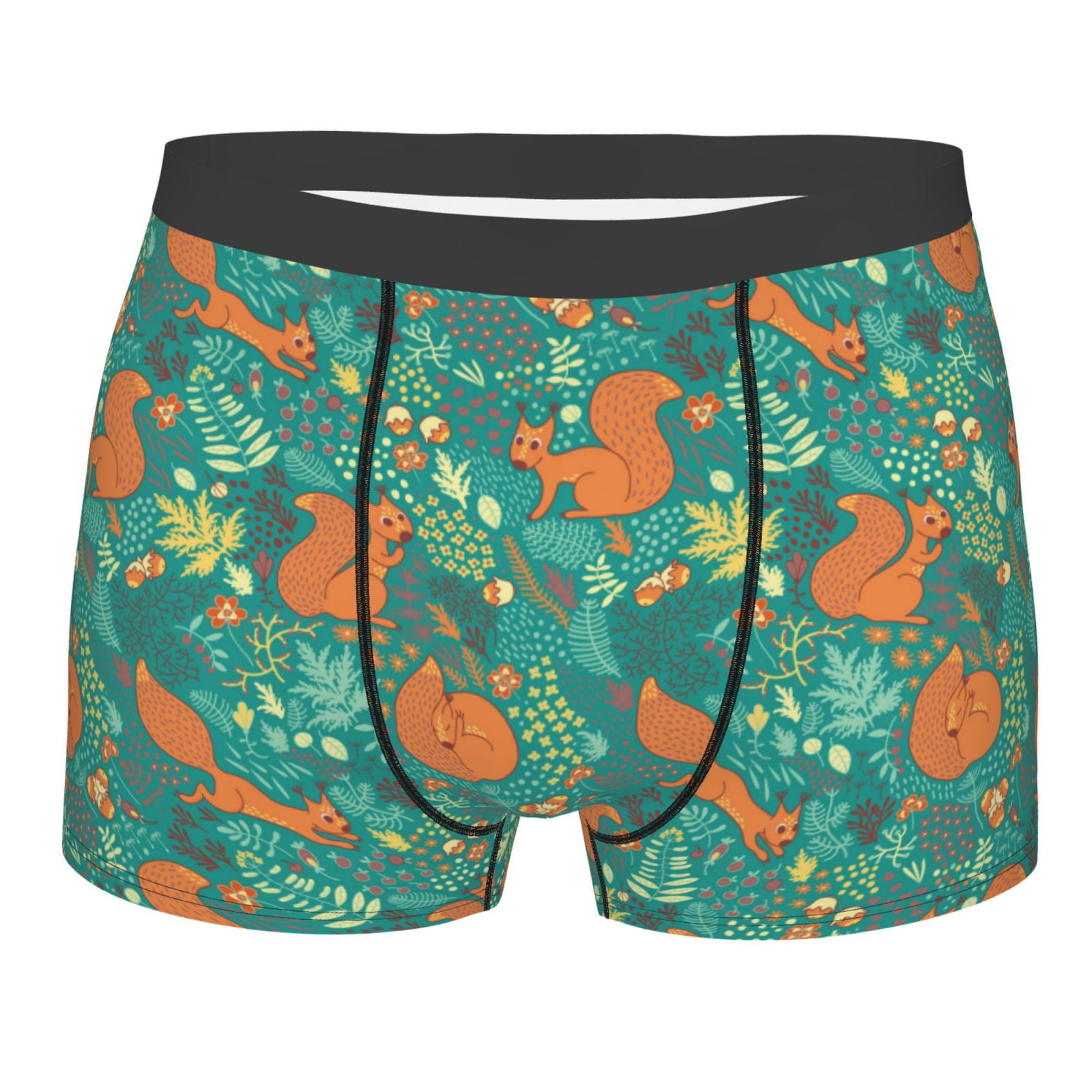 Disketp Fall Forest Squirrel Men's Boxer Briefs,Soft and Breathable ...