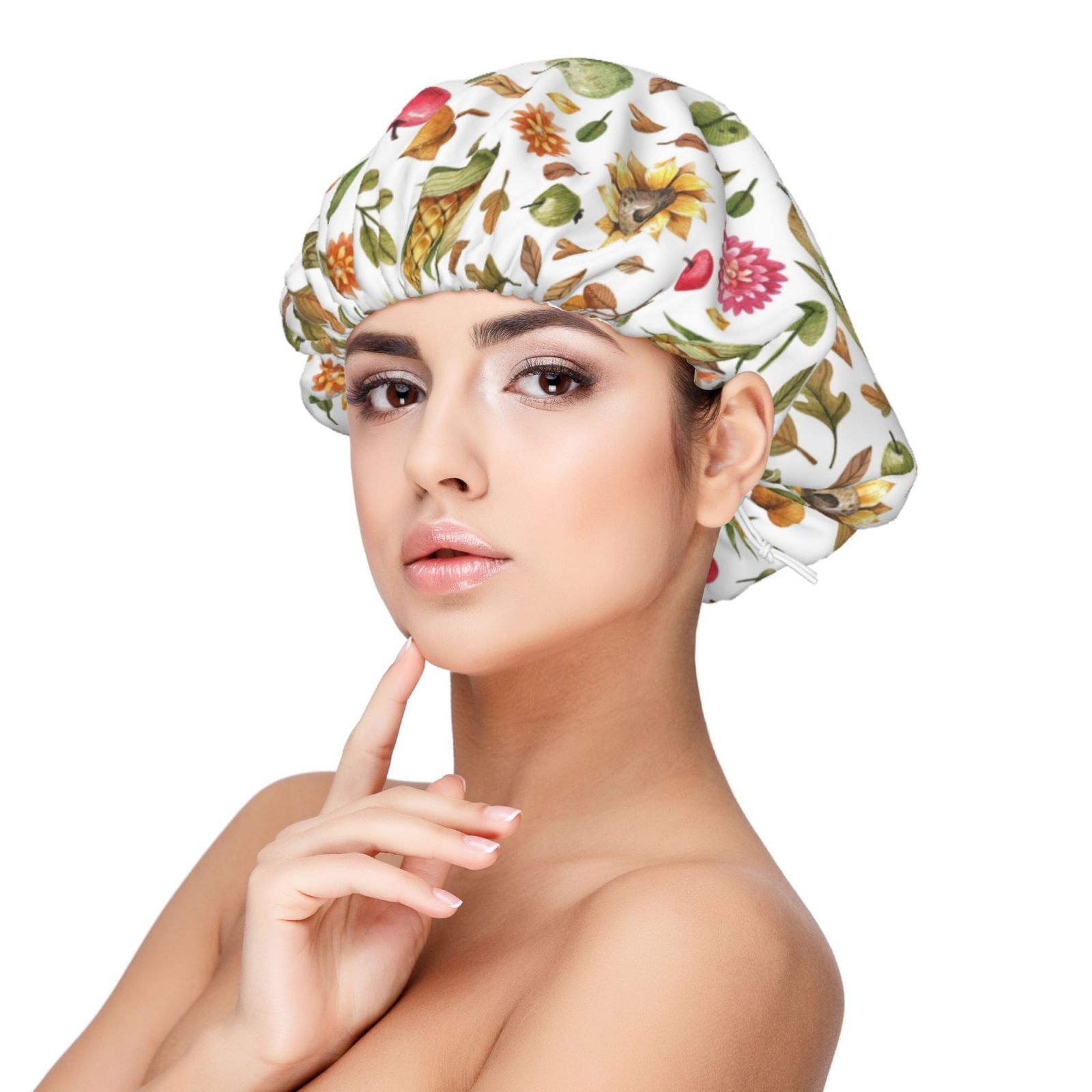 Disketp Fall Fruits And Vegetables Adjustable Sleeping Hair Cap ...