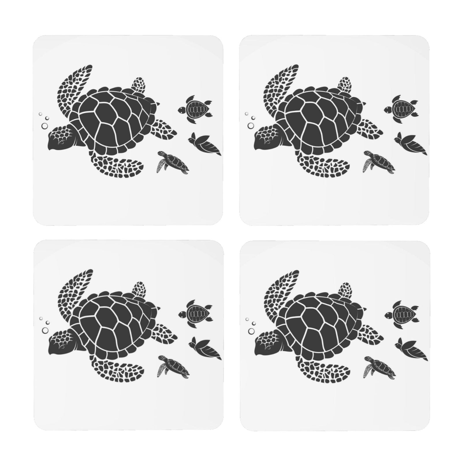 Disketp Family Of Sea Turtles MDF Cork Coaster 4 Pcs - Absorbent ...