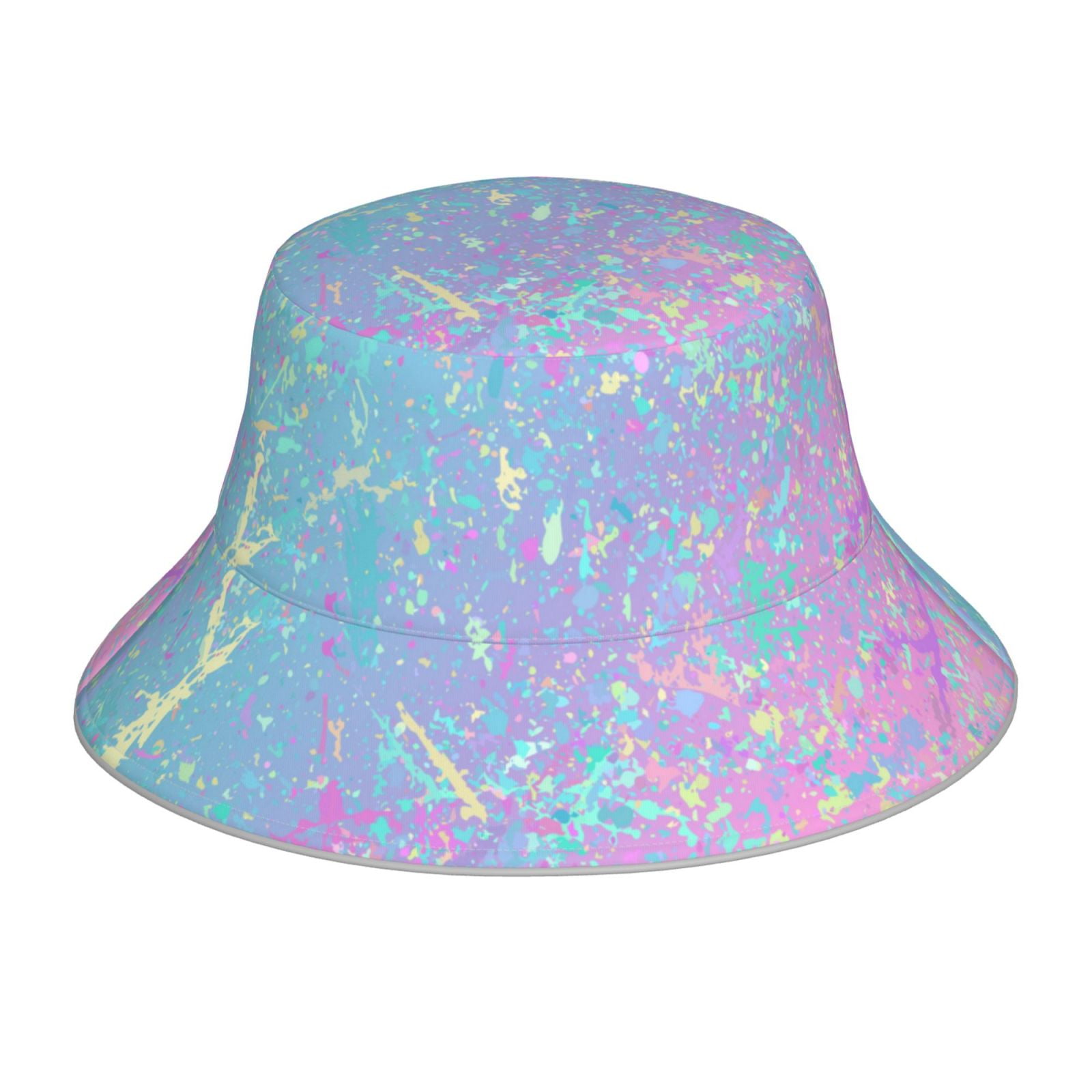 Disketp Fantasy Gradient Print Reflective Bucket Hat Beach Hat Summer Travel Sun Hats Fisherman ...