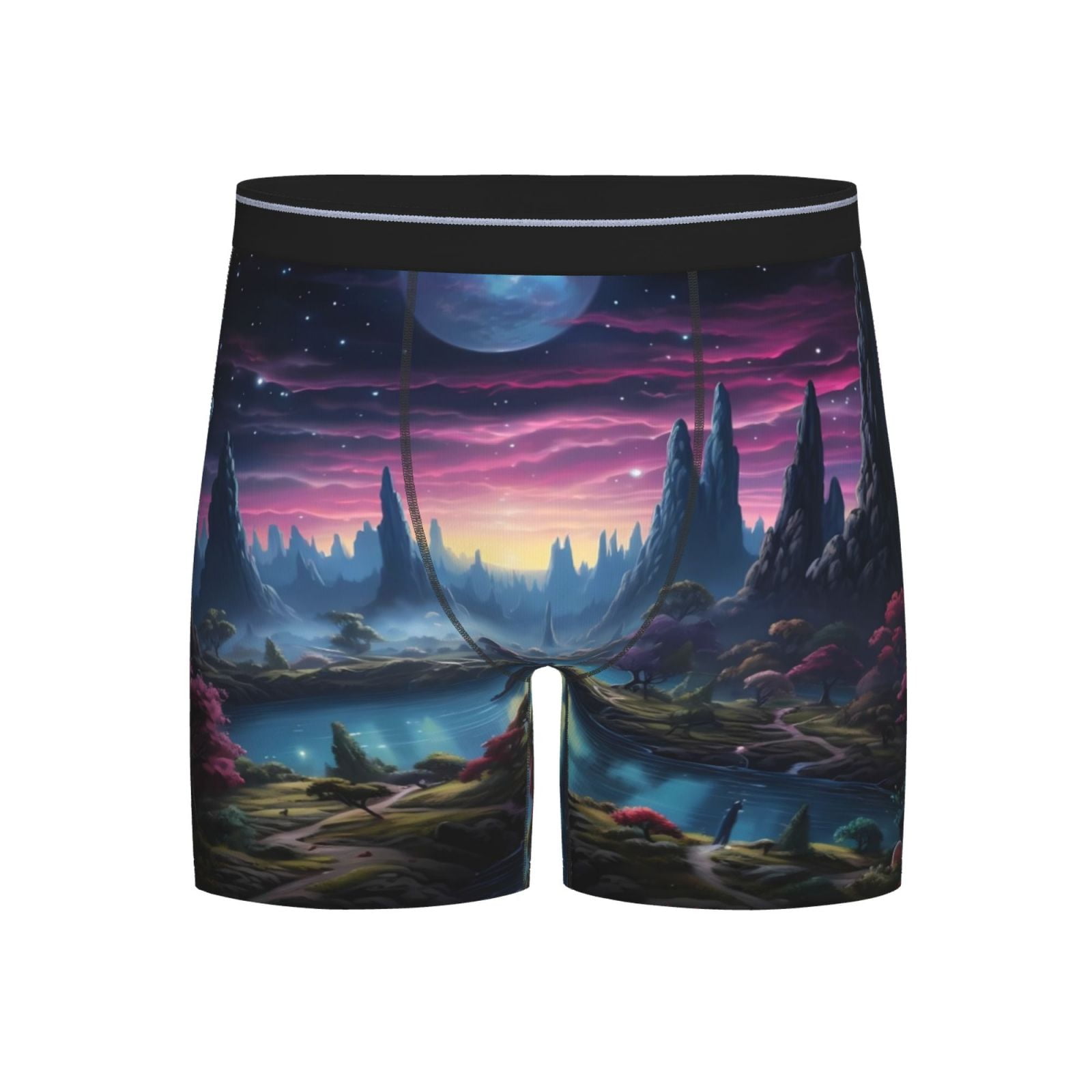 Disketp Fantasy Landscape Starry Night Men's Boxer Briefs Men’s ...