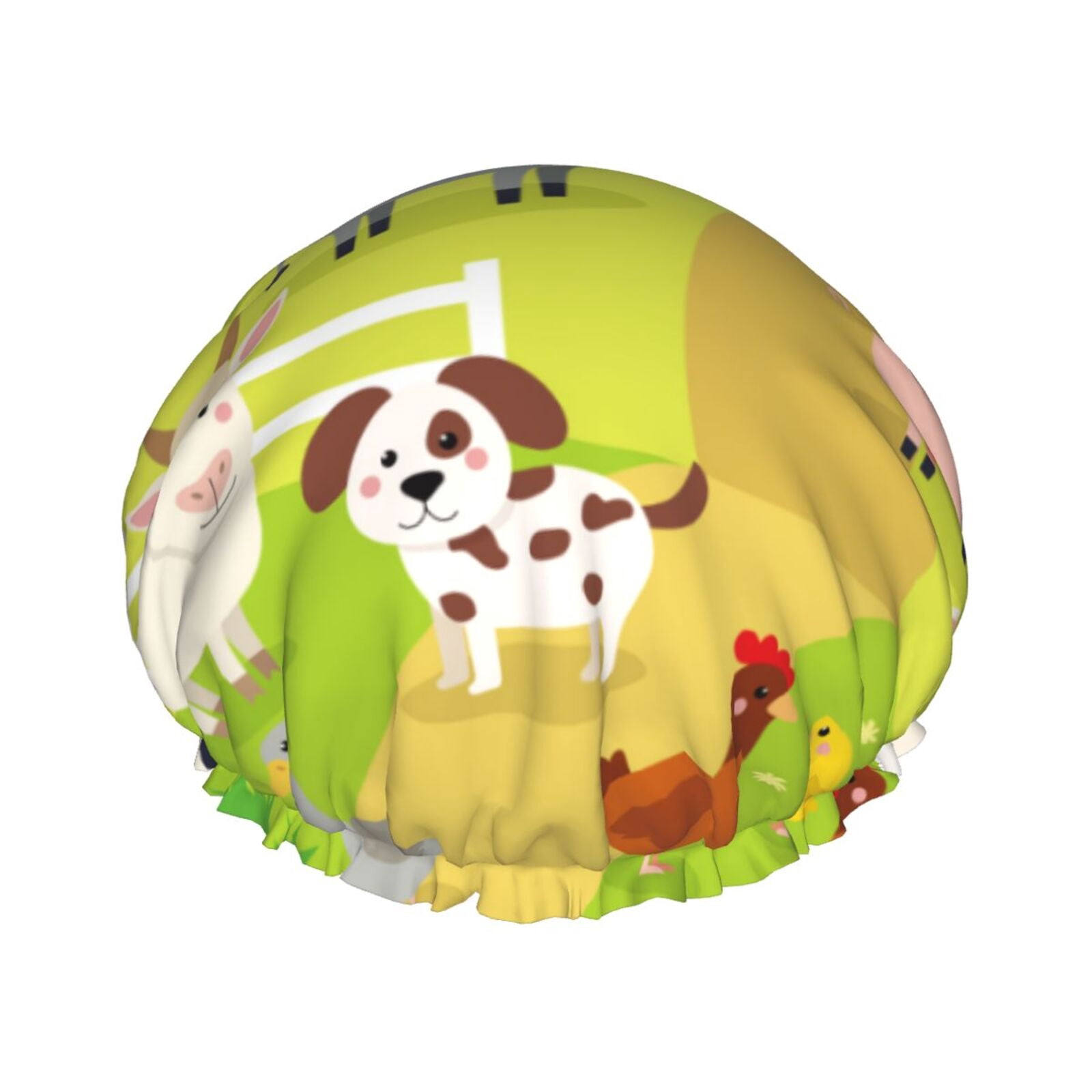 Disketp Farm Animals 3 Shower Caps,Reusable Shower Cap For Women ...
