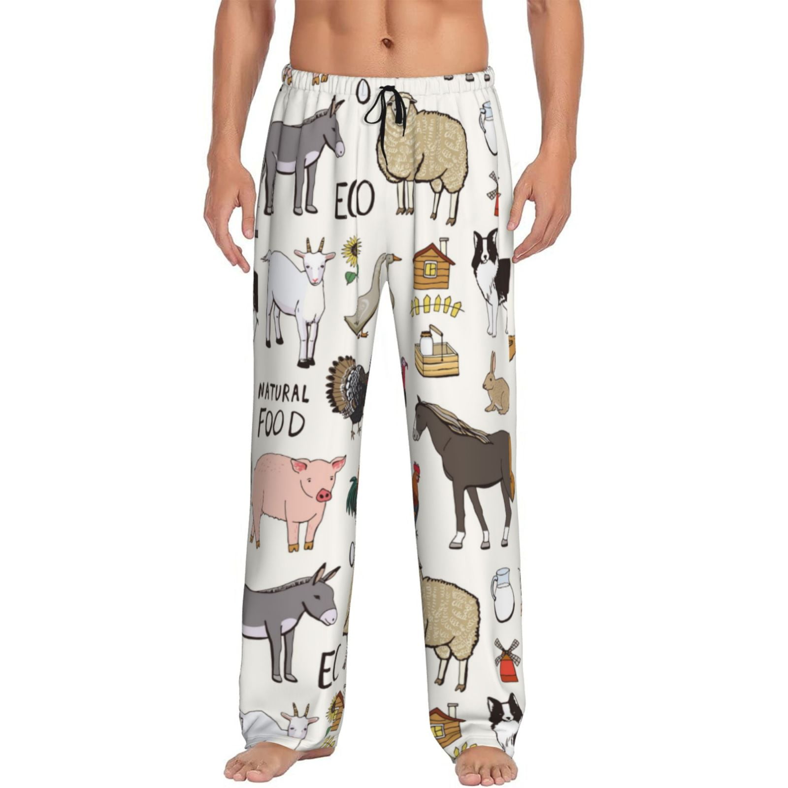 Disketp Farm Animals 4 Men'S Pajama Pants - Ultra Soft Fleece Sleep And ...