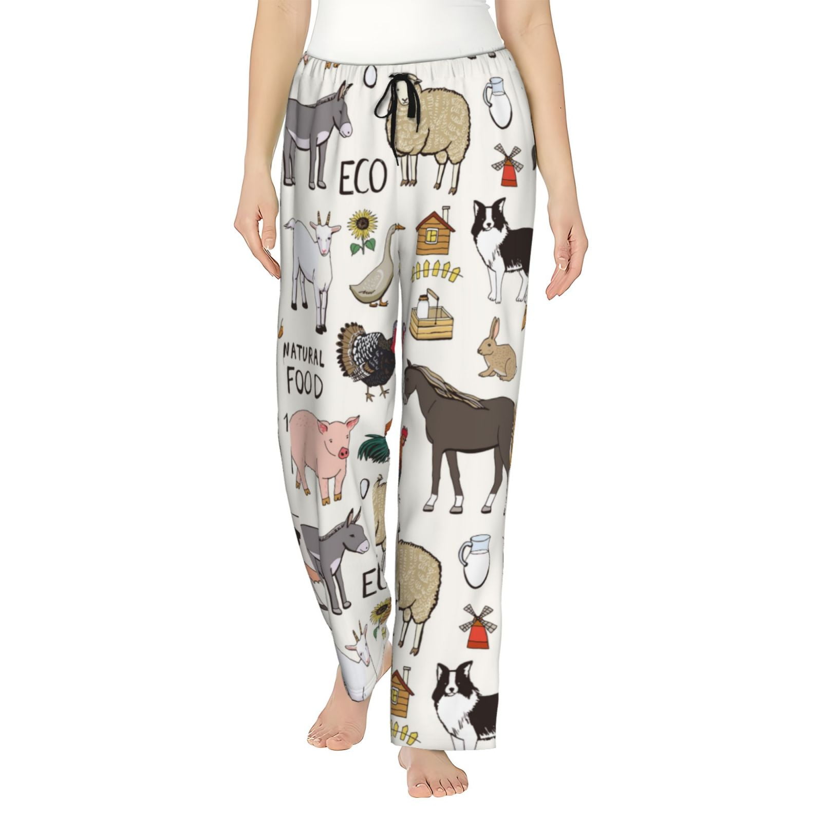 Disketp Farm Animals 4 Print Women'S Comfy Pajama Pants Casual ...