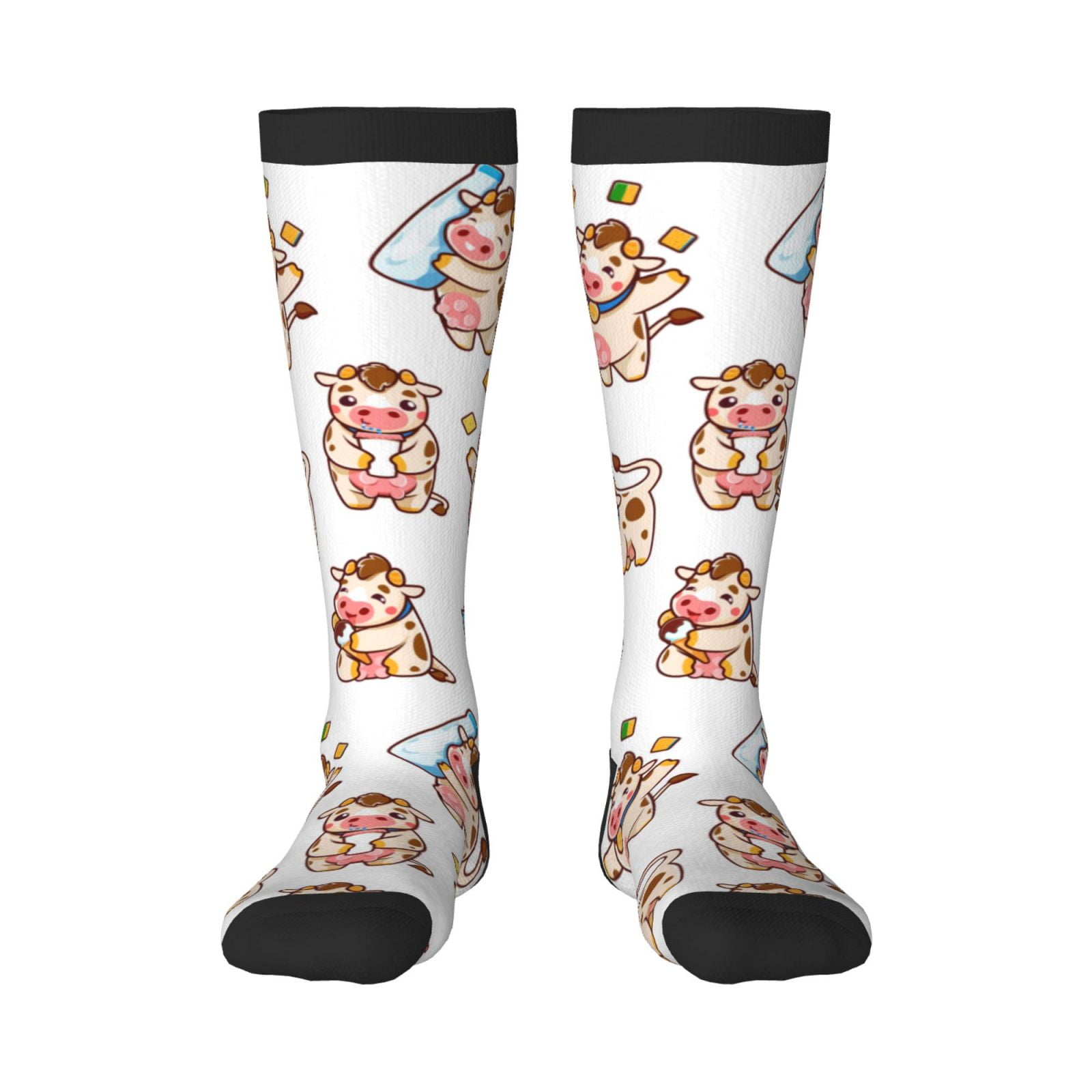 Disketp Farm Cow Animal Print Unisex Contrast Color Stockings ...