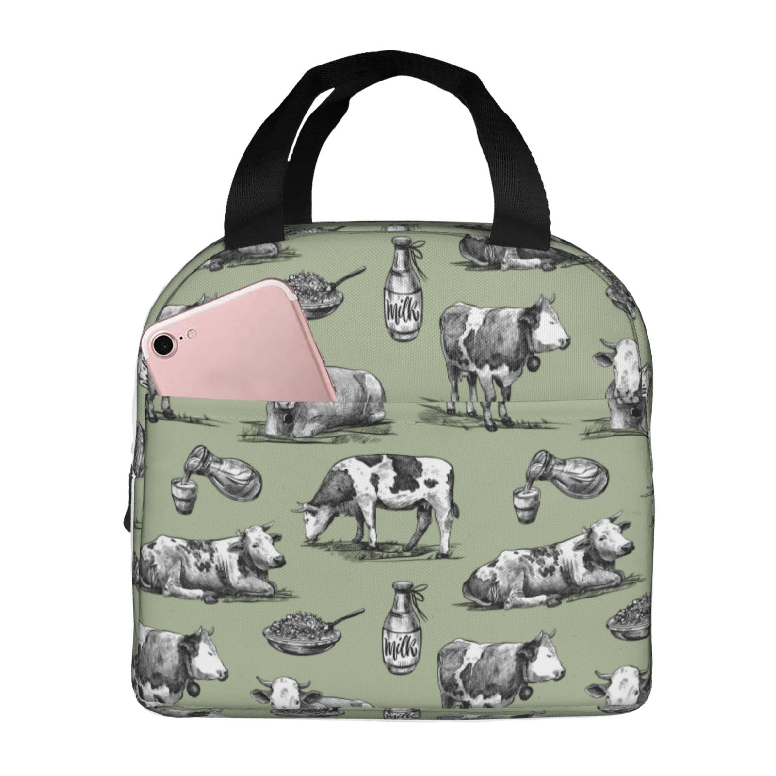 Disketp Farm Cows Lunch Bag for Women Men, Leakproof Thermal Cooler ...