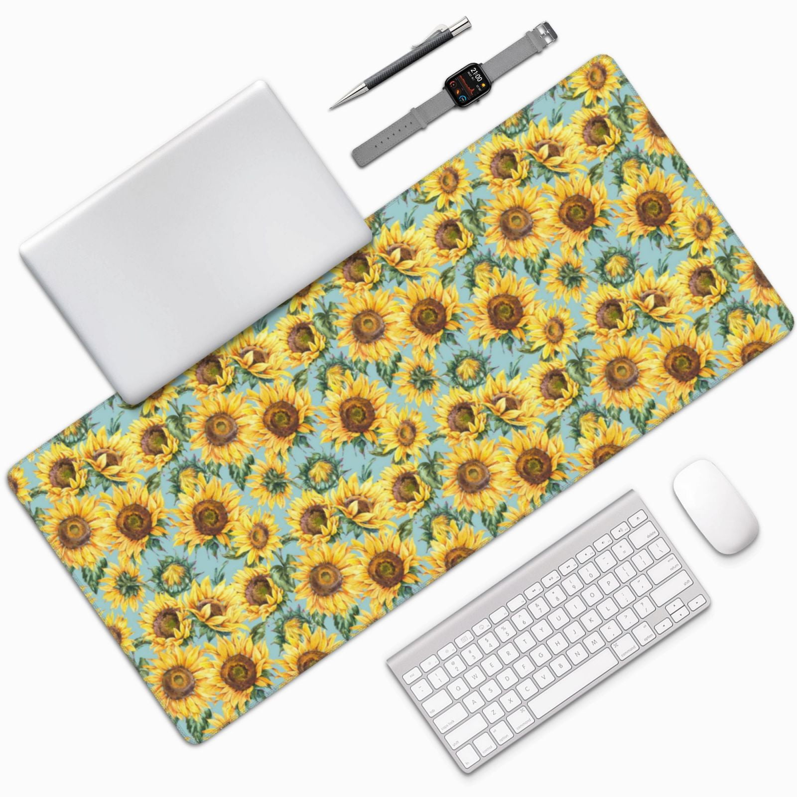 Disketp Farmhouse Sunflower Gaming Mouse Mat Long Extended Mouse Pad ...