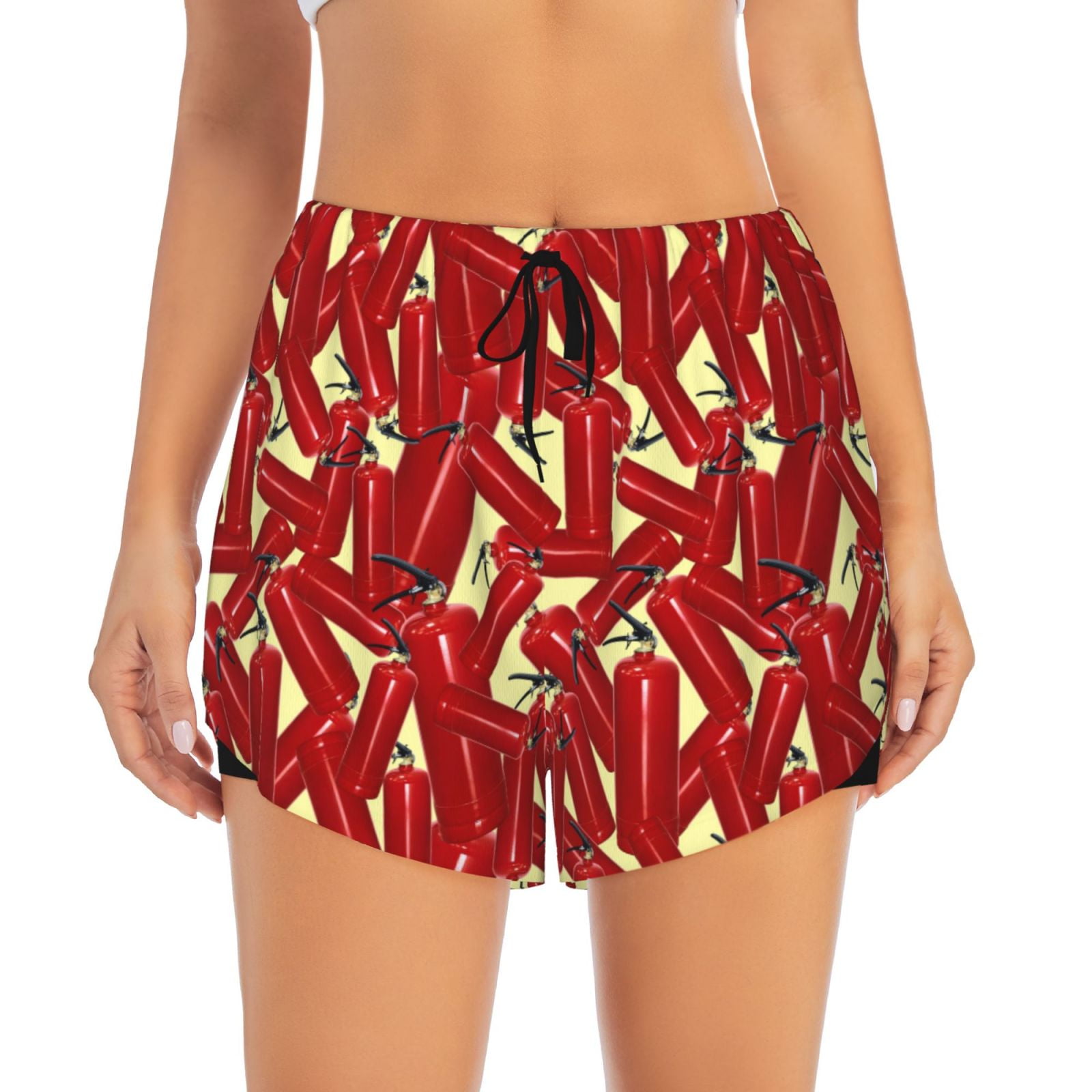 Disketp Fire Extinguisher Print Women's Shorts Workout Shorts for ...