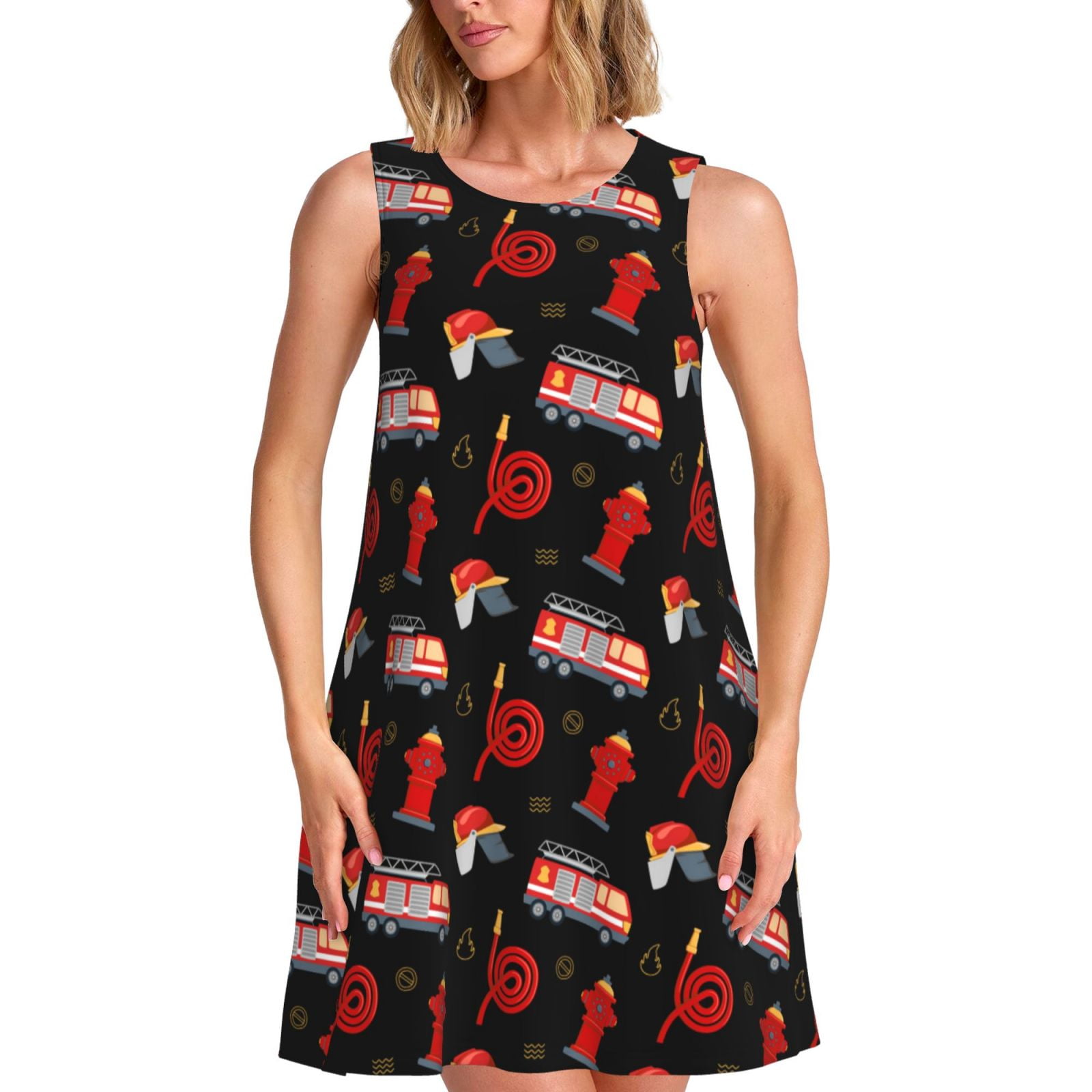 Disketp Fire Fighting for Women's Sleeveless Dress Womens Summer ...