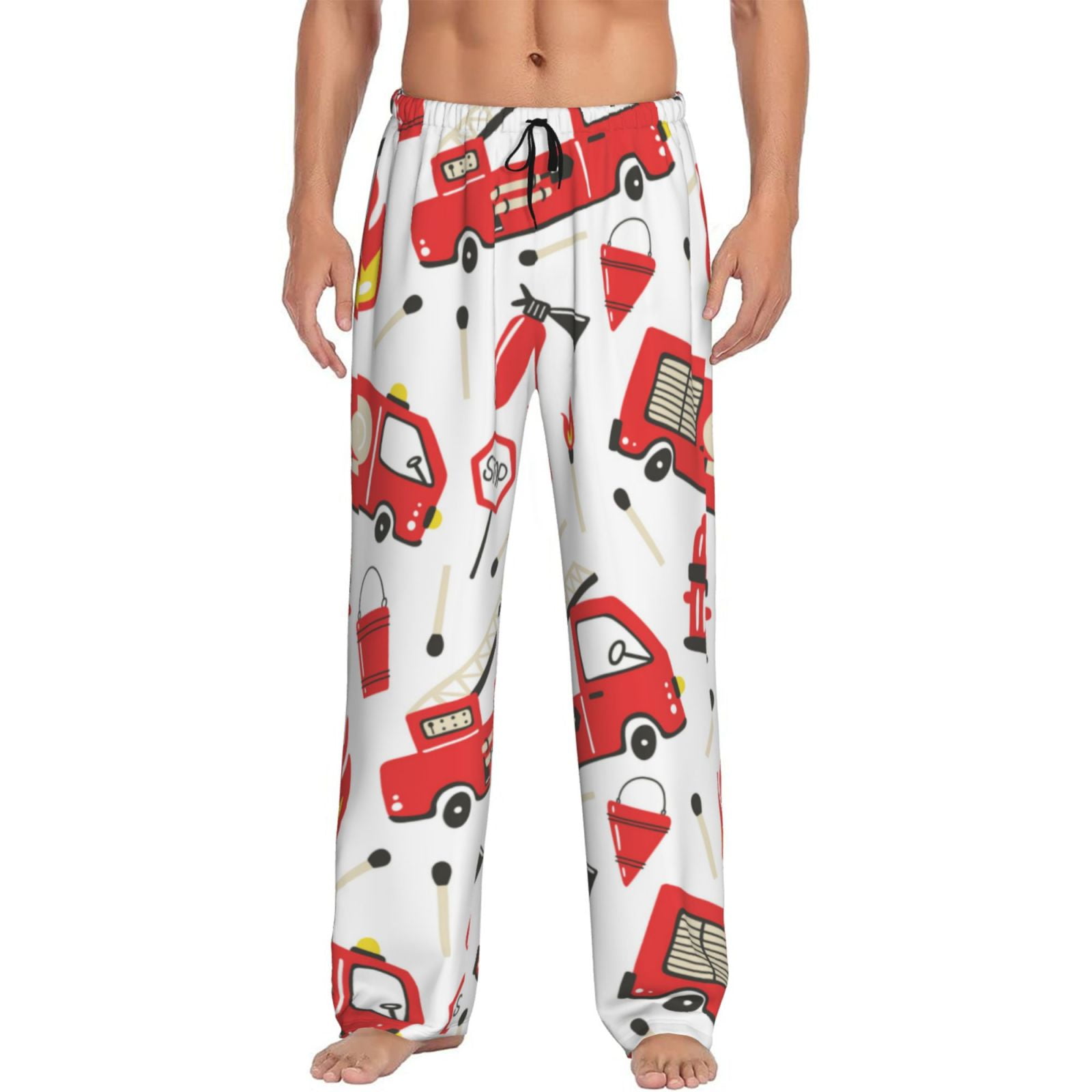 Disketp Fire Truck Men'S Pajama Pants - Ultra Soft Fleece Sleep And ...