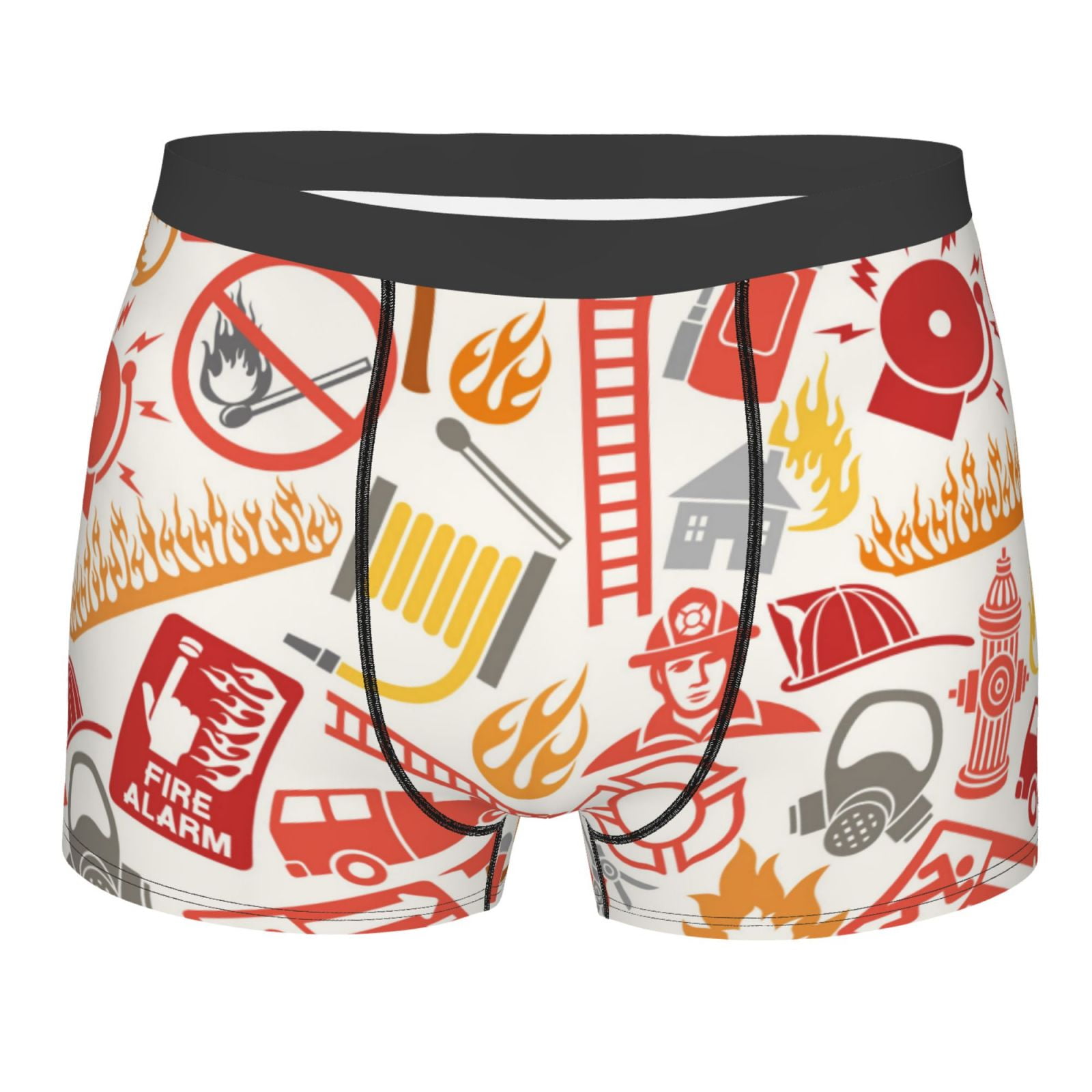 Disketp Firefighter Icons Men'S Boxer Briefs,Soft And Breathable Cotton ...