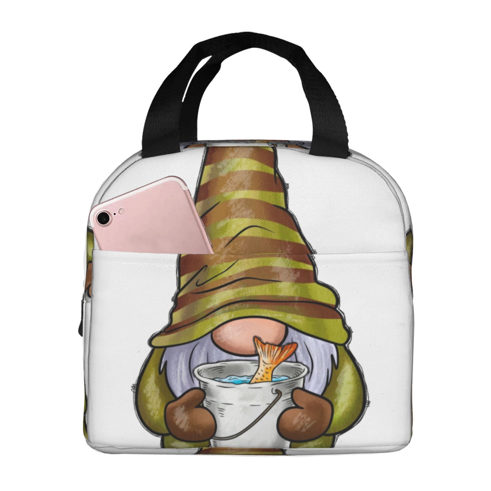 Disketp Fishing Gnome Fisherman Lunch Bag for Women Men, Leakproof ...