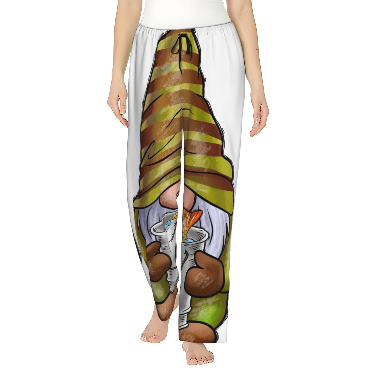 Disketp Fishing Gnome Fisherman for Women's Pajama Pants - Ultra Soft ...