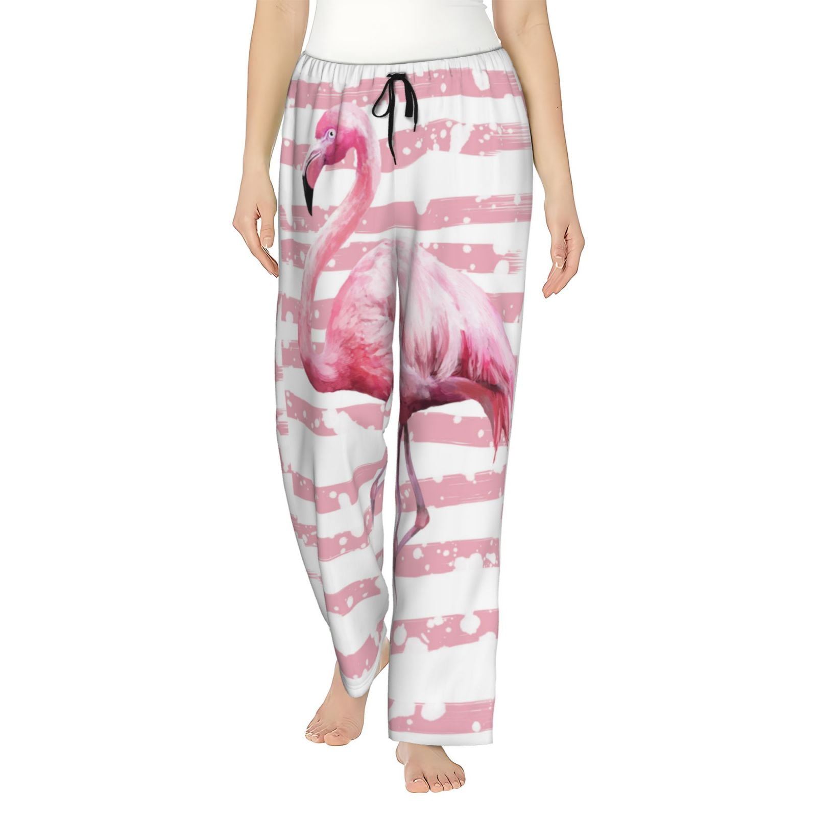 Disketp Flamingo Print Women'S Comfy Pajama Pants Casual Drawstring ...