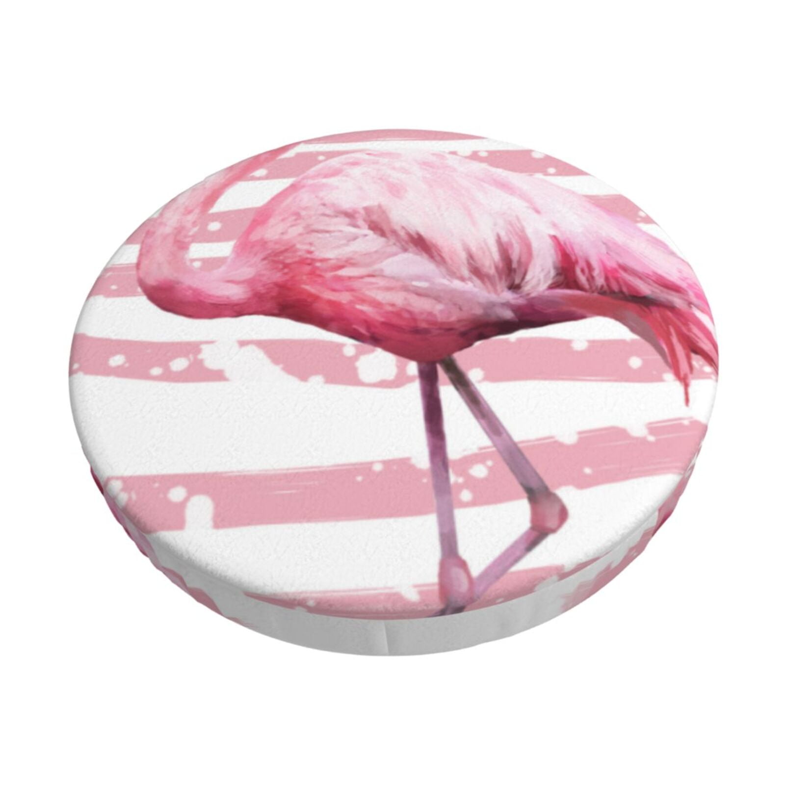 Disketp Flamingo Stool Covers Round, Super Soft Round Bar Stool Cushion ...