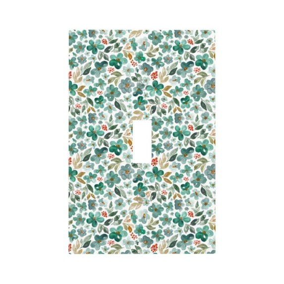 Disketp Floral In Teal Decorative Light Switch or Outlet Wall Plate ...