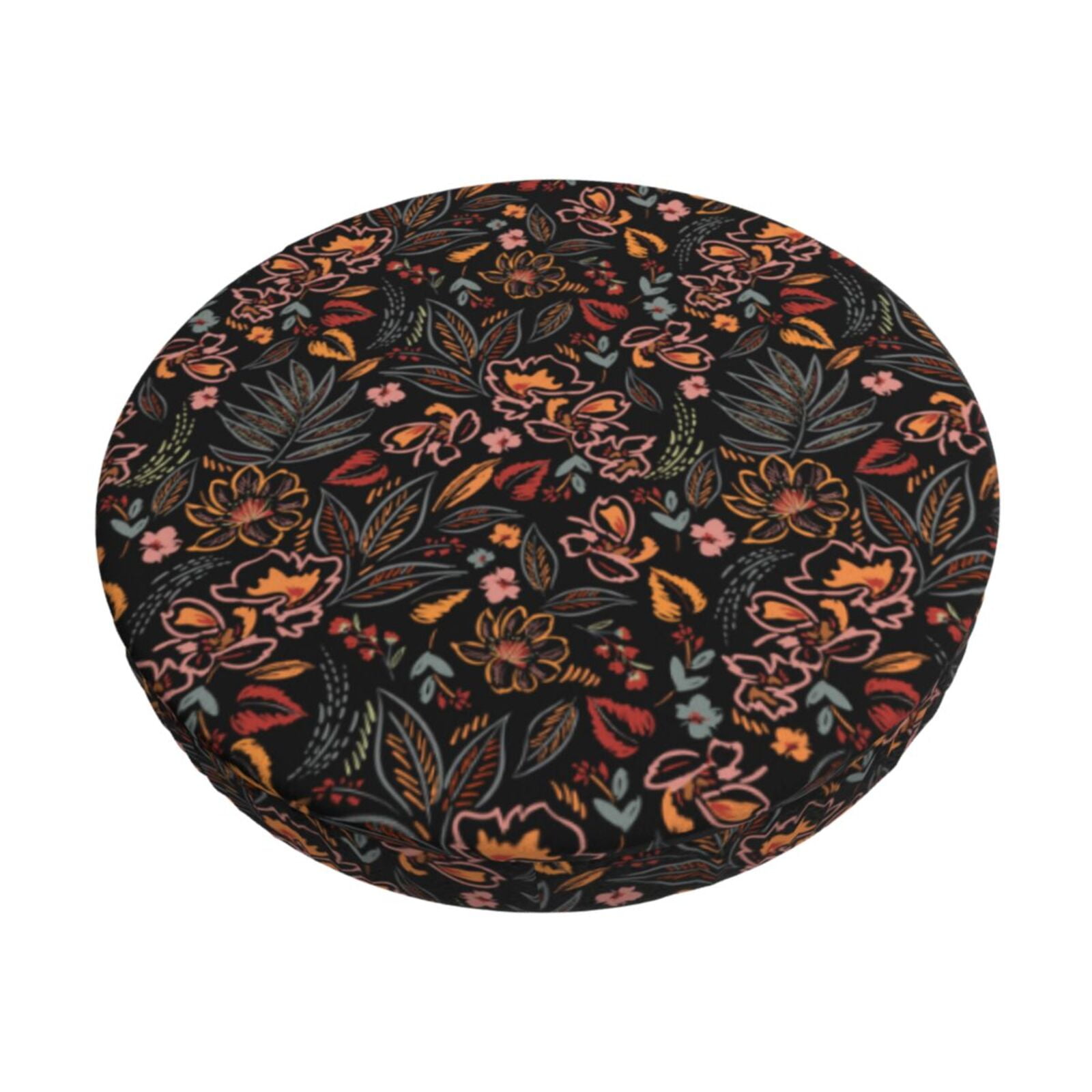 Disketp Floral Stool Covers Round, Super Soft Round Bar Stool Cushion ...