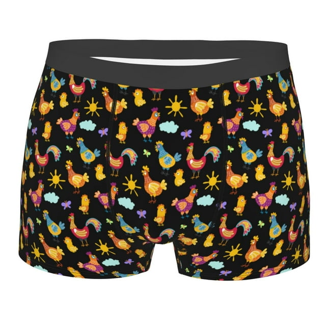 Disketp Flowe Rooster Men's Boxer Briefs,Soft and Breathable Cotton ...