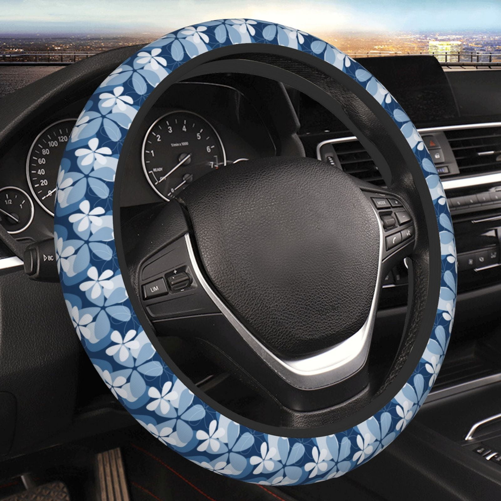 Disketp Flower Elastic Microfiber Steering Wheel Cover for Truck,SUV ...