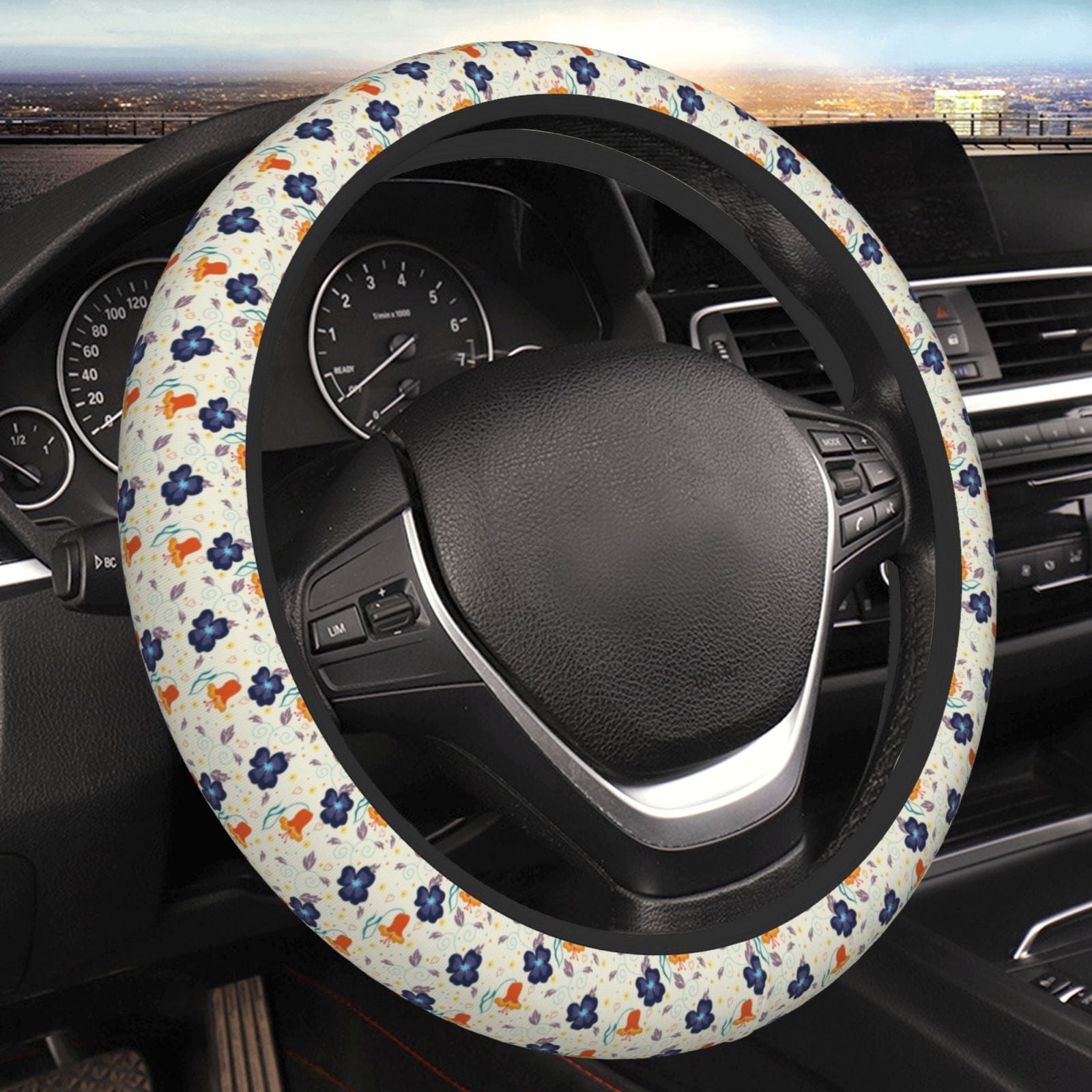 Disketp Flower Leaves Elastic Microfiber Steering Wheel Cover for Truck ...
