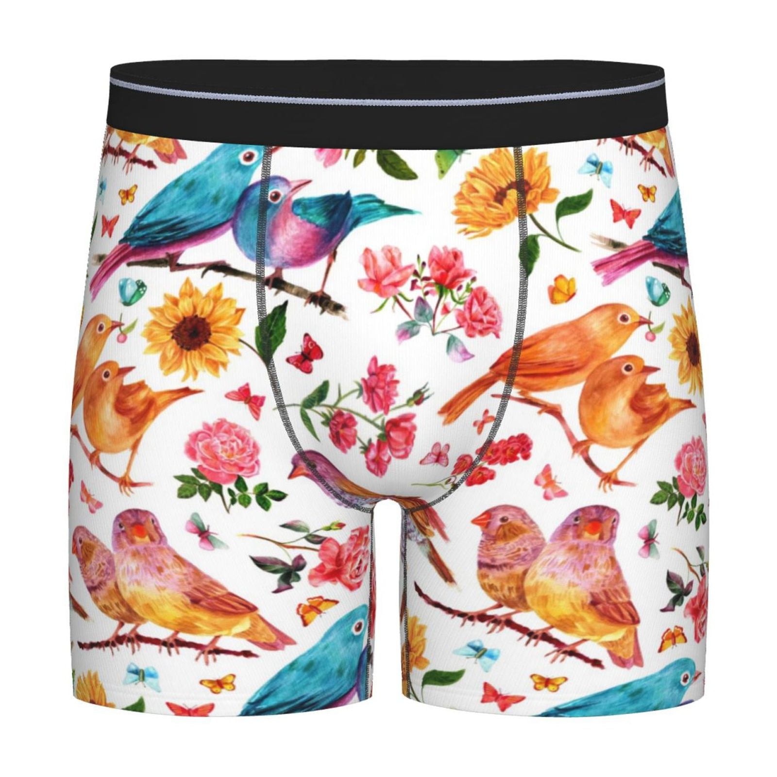 Disketp Flowers Birds And Butterflies Men's Boxer Briefs Men’s ...
