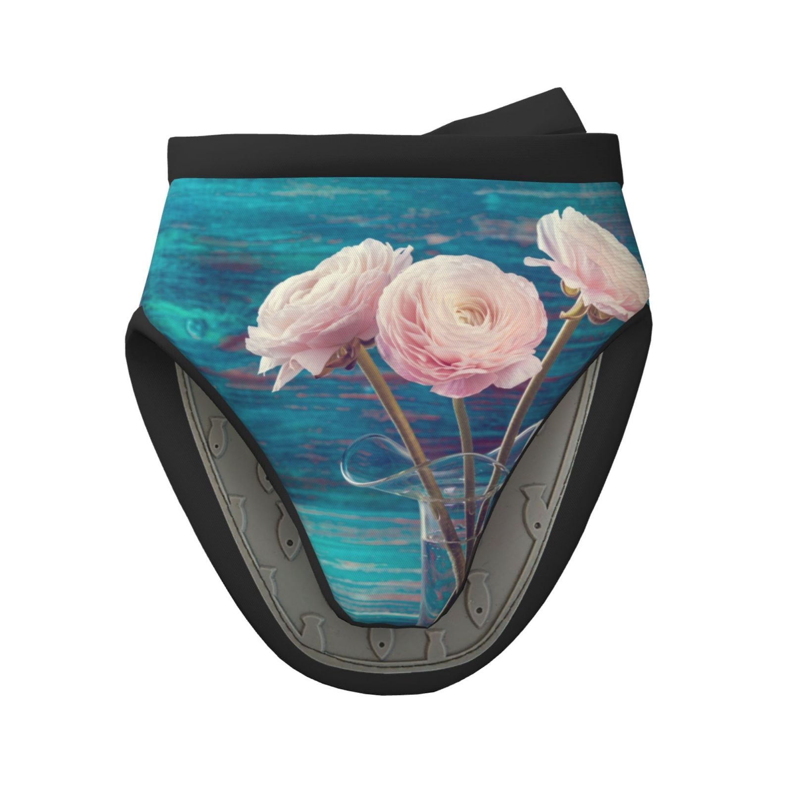 Disketp Flowers in Glass Vase Non-Slip Mini Oven Mitt Set, Short Oven ...