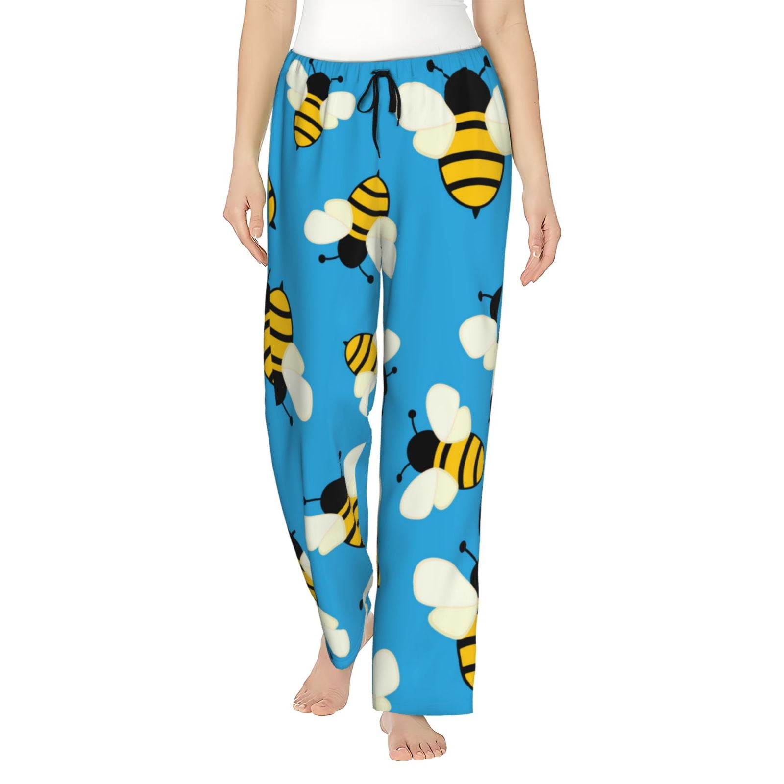 Disketp Flying Bees Print Women'S Comfy Pajama Pants Casual Drawstring ...