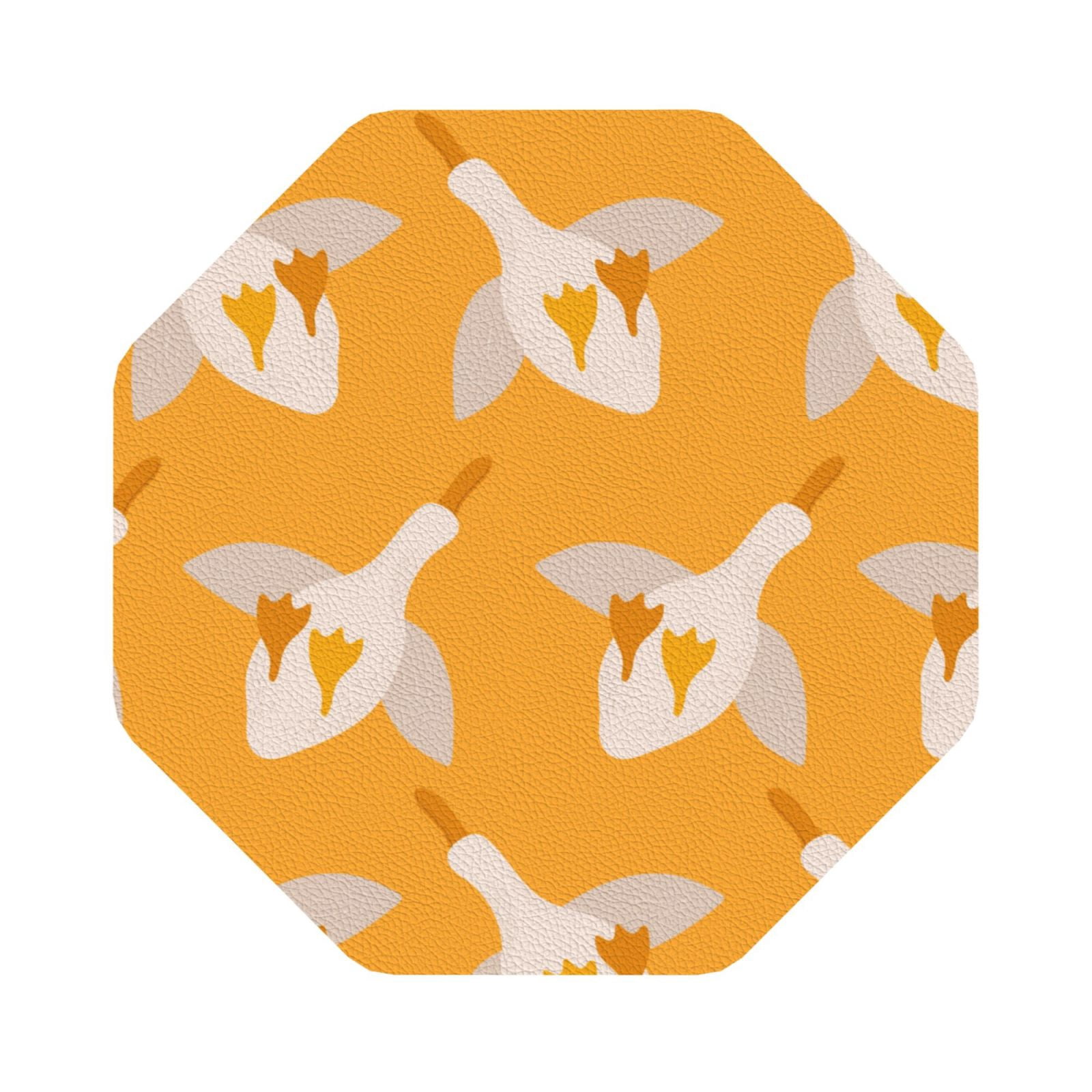 Disketp Flying Ducks Funny Coasters,6 Pcs Leather Coasters With Holder ...