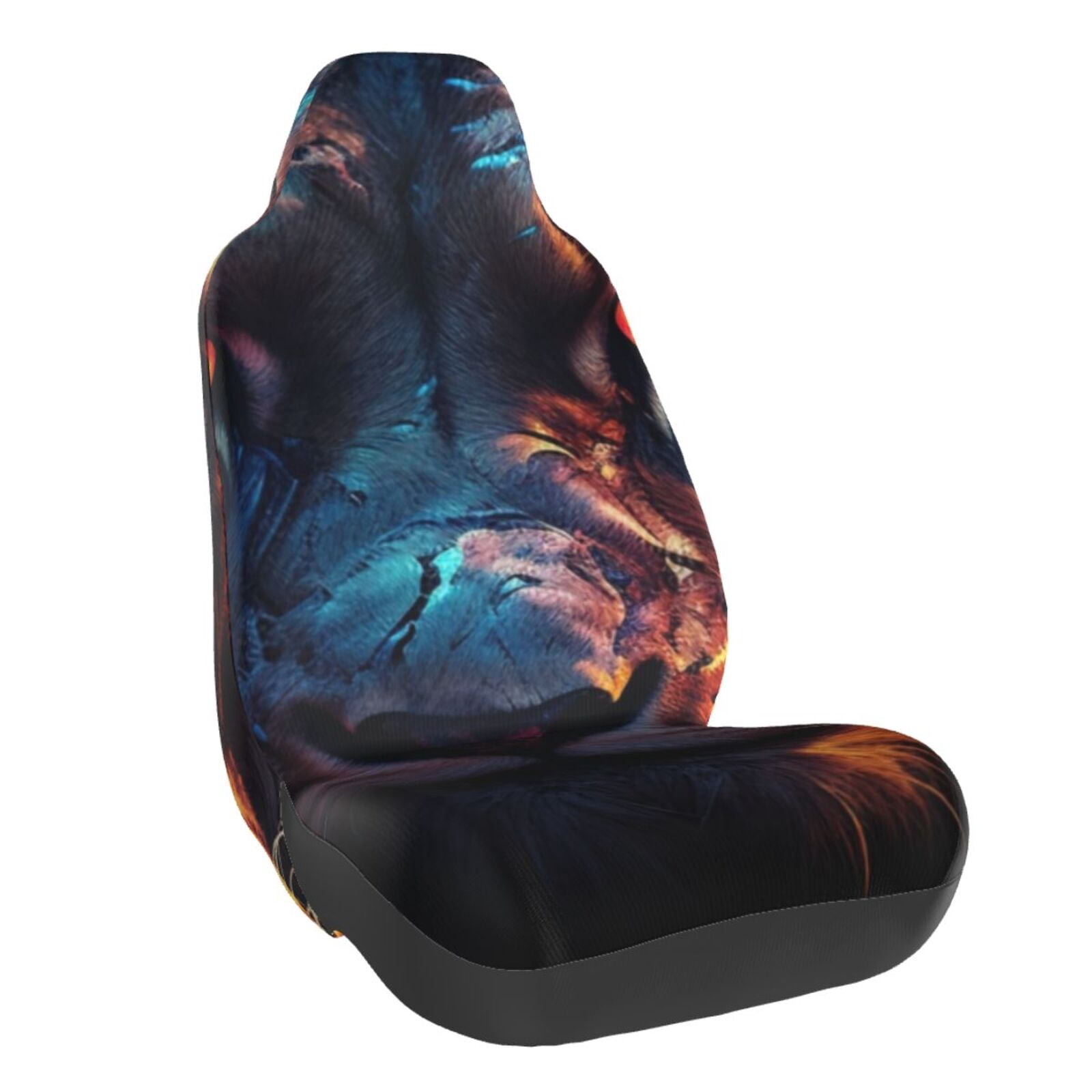 Disketp Forest Cool Lion Car Seat Covers Universal Front Seat Coves for ...