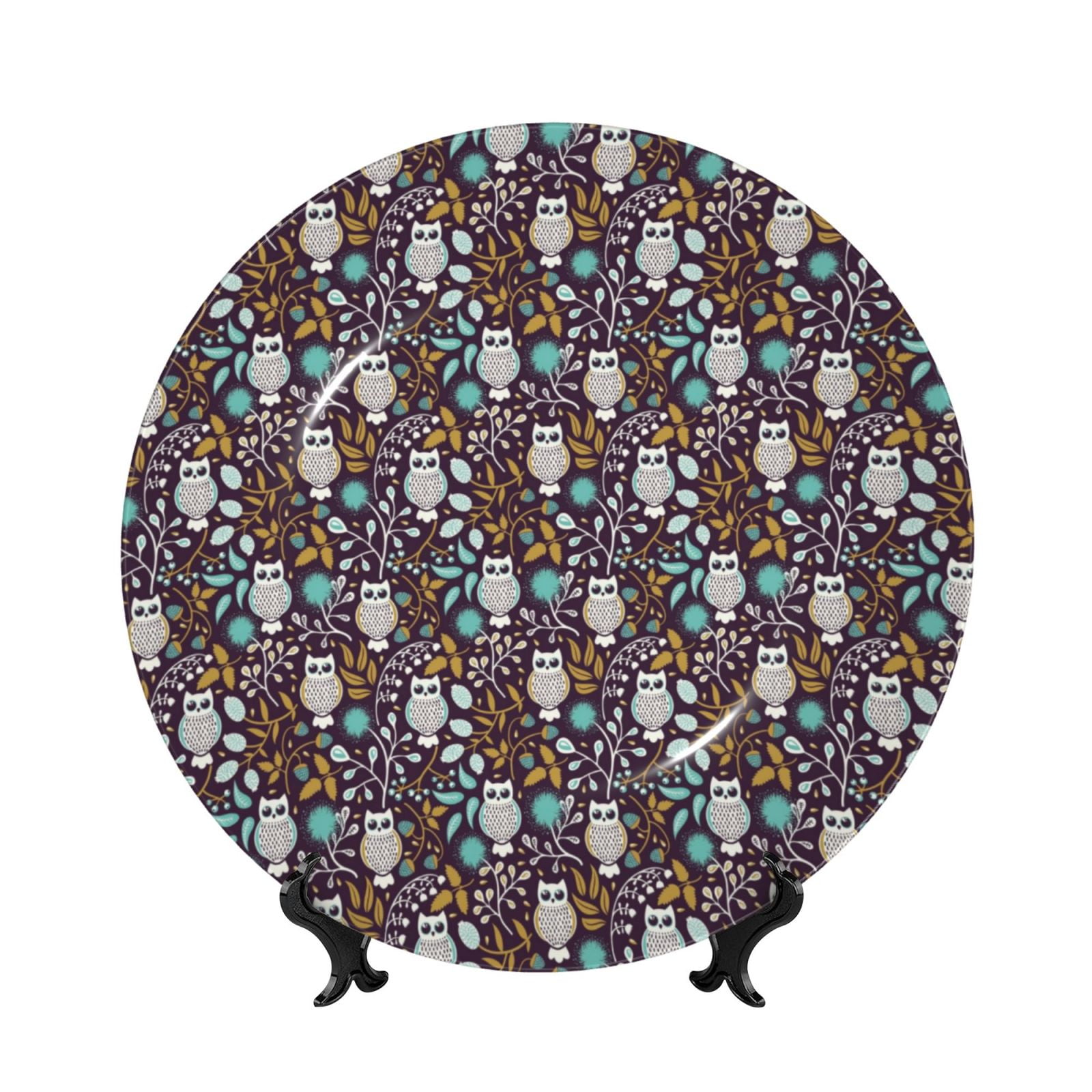 Disketp Forest Cute Owl Ceramic Plate Dinner Plates Bone China ...