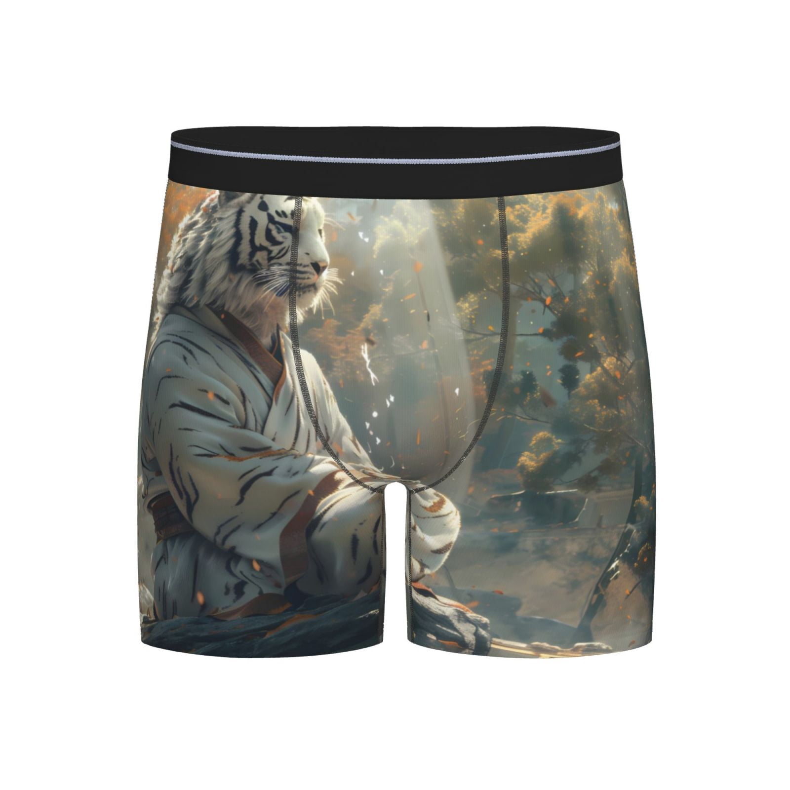 Disketp Forest Meditating White Tiger Men's Boxer Briefs Men’s ...