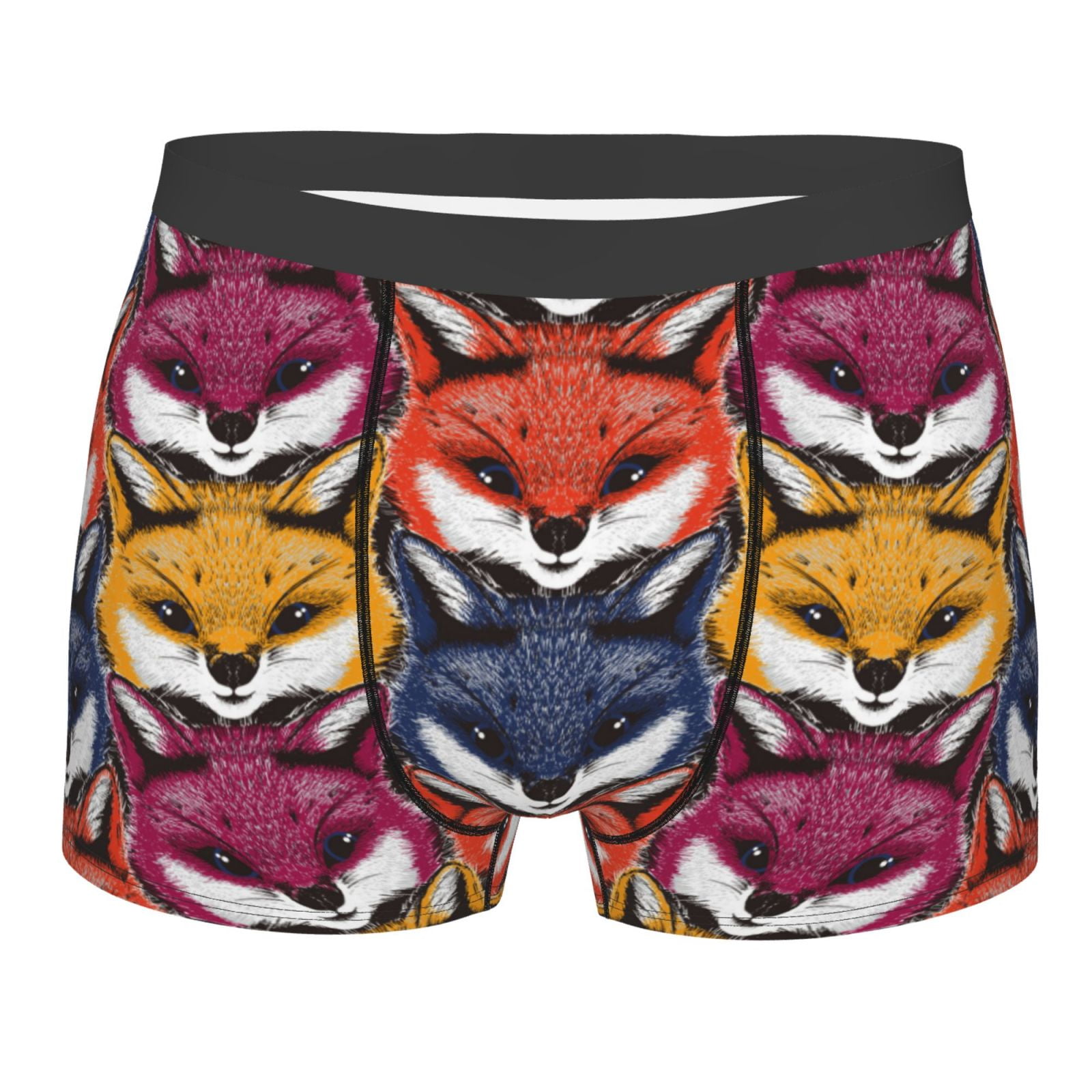 Disketp Fox Face Men'S Boxer Briefs,Soft And Breathable Cotton ...
