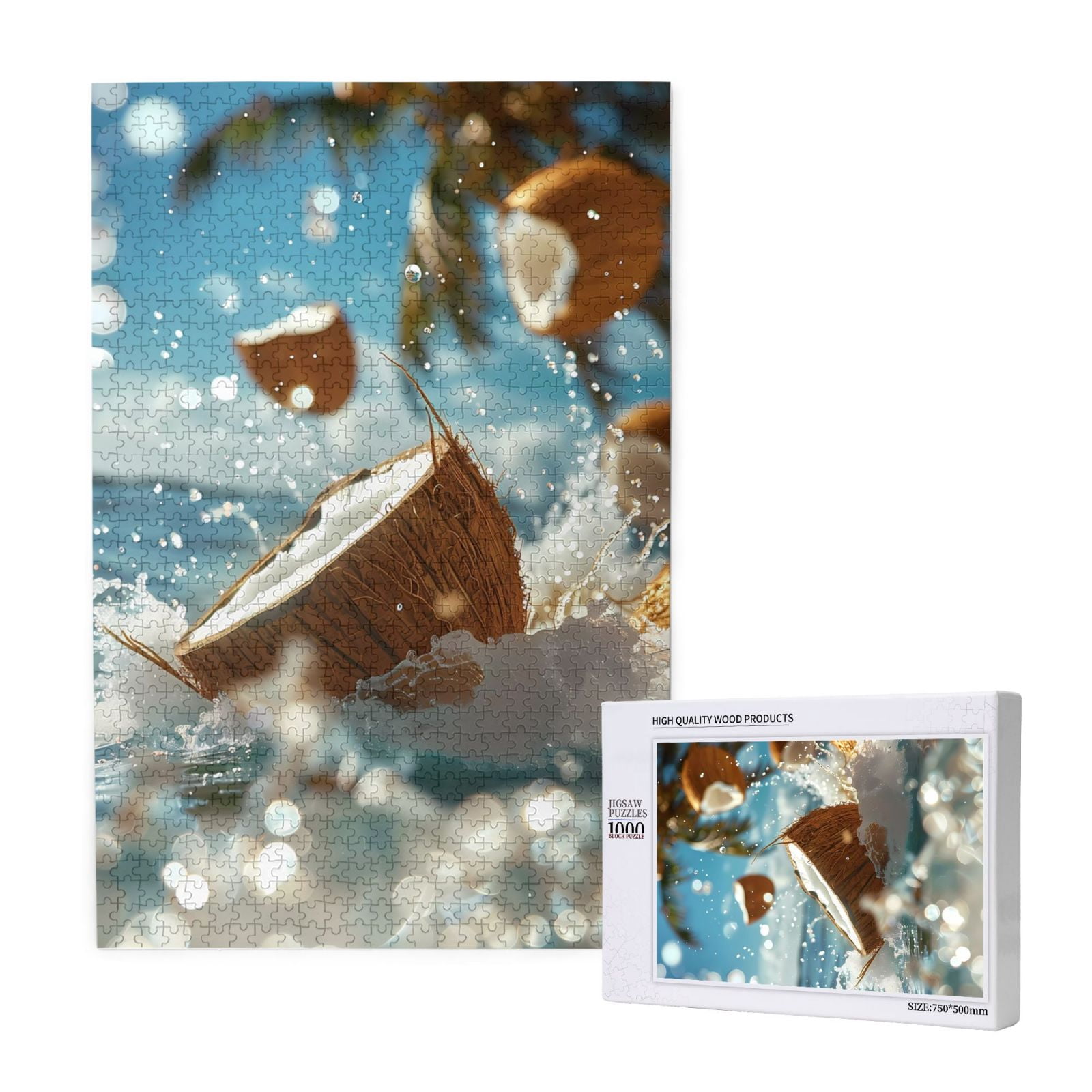 Disketp Fresh Coconut Splash Custom Puzzle Personalized Puzzles 1000 ...