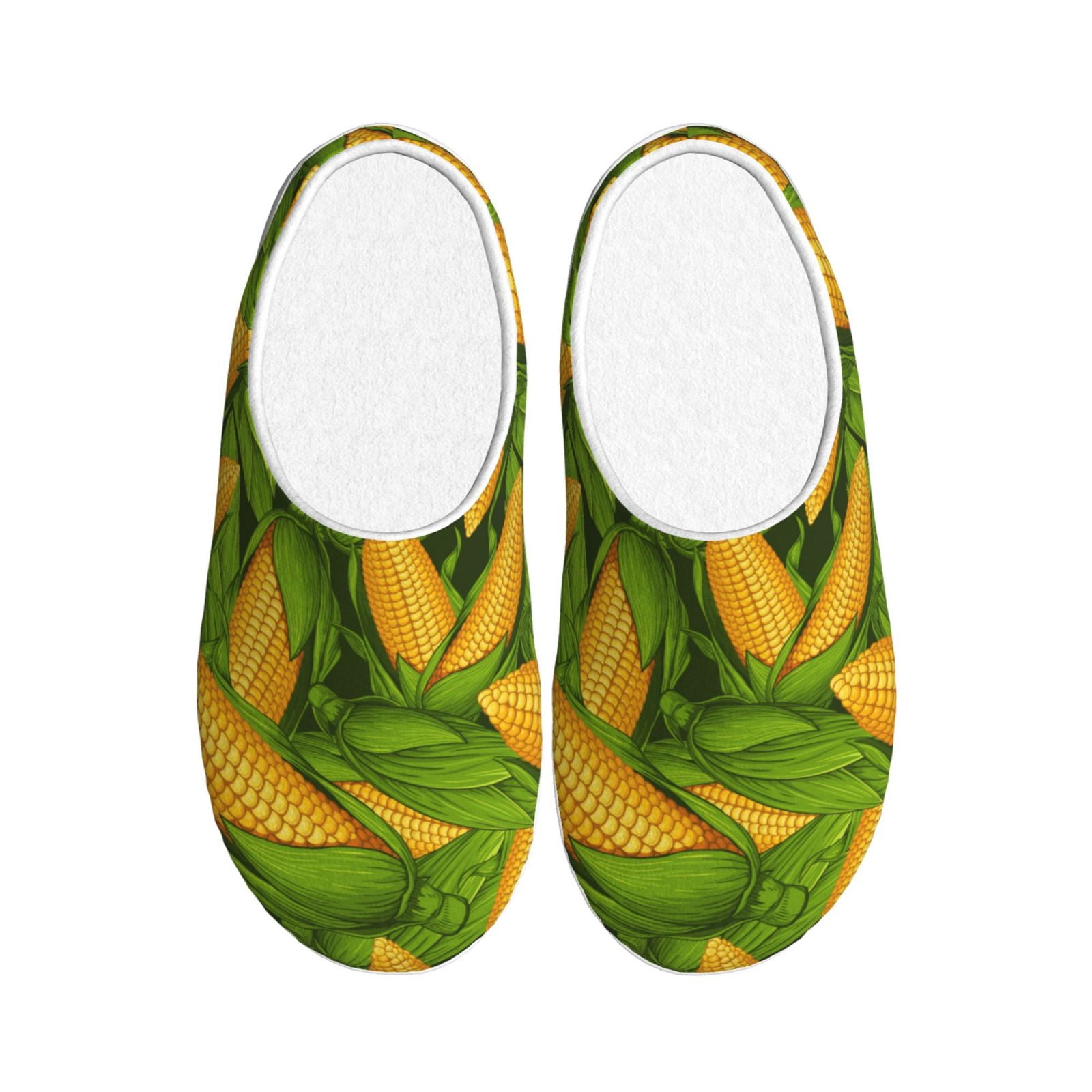 Disketp Fresh Corn 1 Women's Men's Slippers Plush Slip-On House Slipper ...