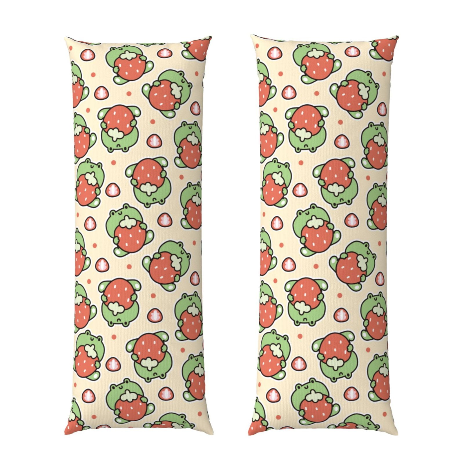 Disketp Frog Hold Strawberry Print Body Pillow Cover - Super Soft 20x54 ...
