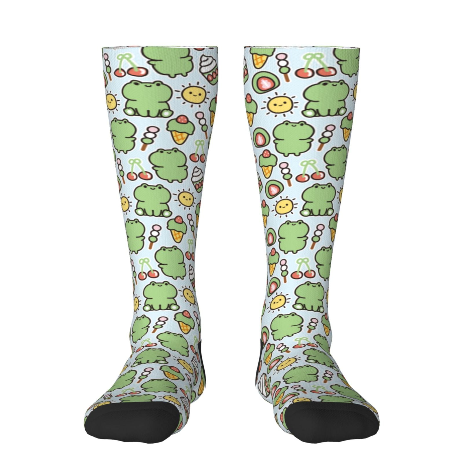 Disketp Frog With Sweet Print Unisex Contrast Color Stockings ...