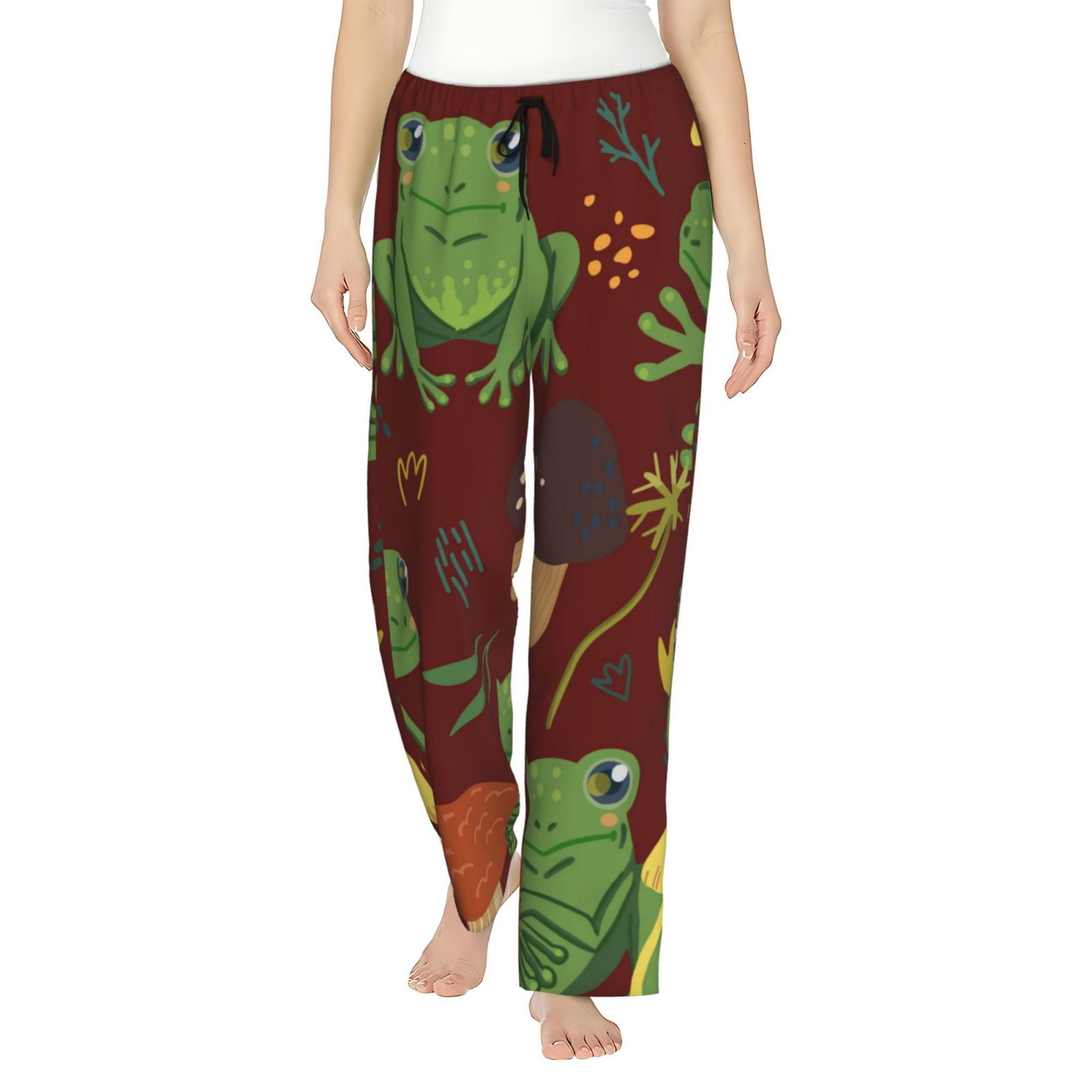Disketp Frogs And Mushrooms Print Women'S Comfy Pajama Pants Casual ...