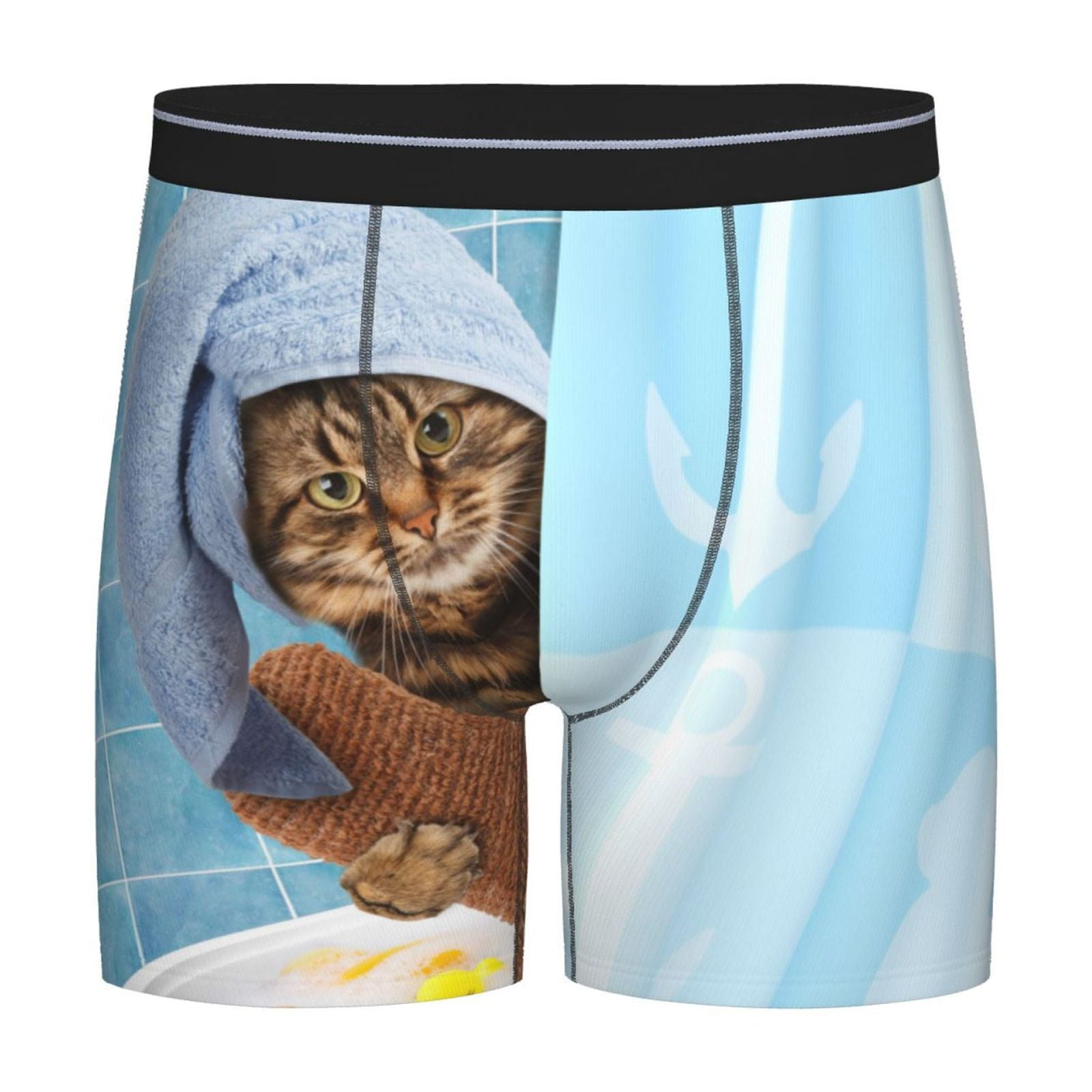 Disketp Funny Cat Taking a Bath Men's Boxer Briefs Men’s Underwear ...